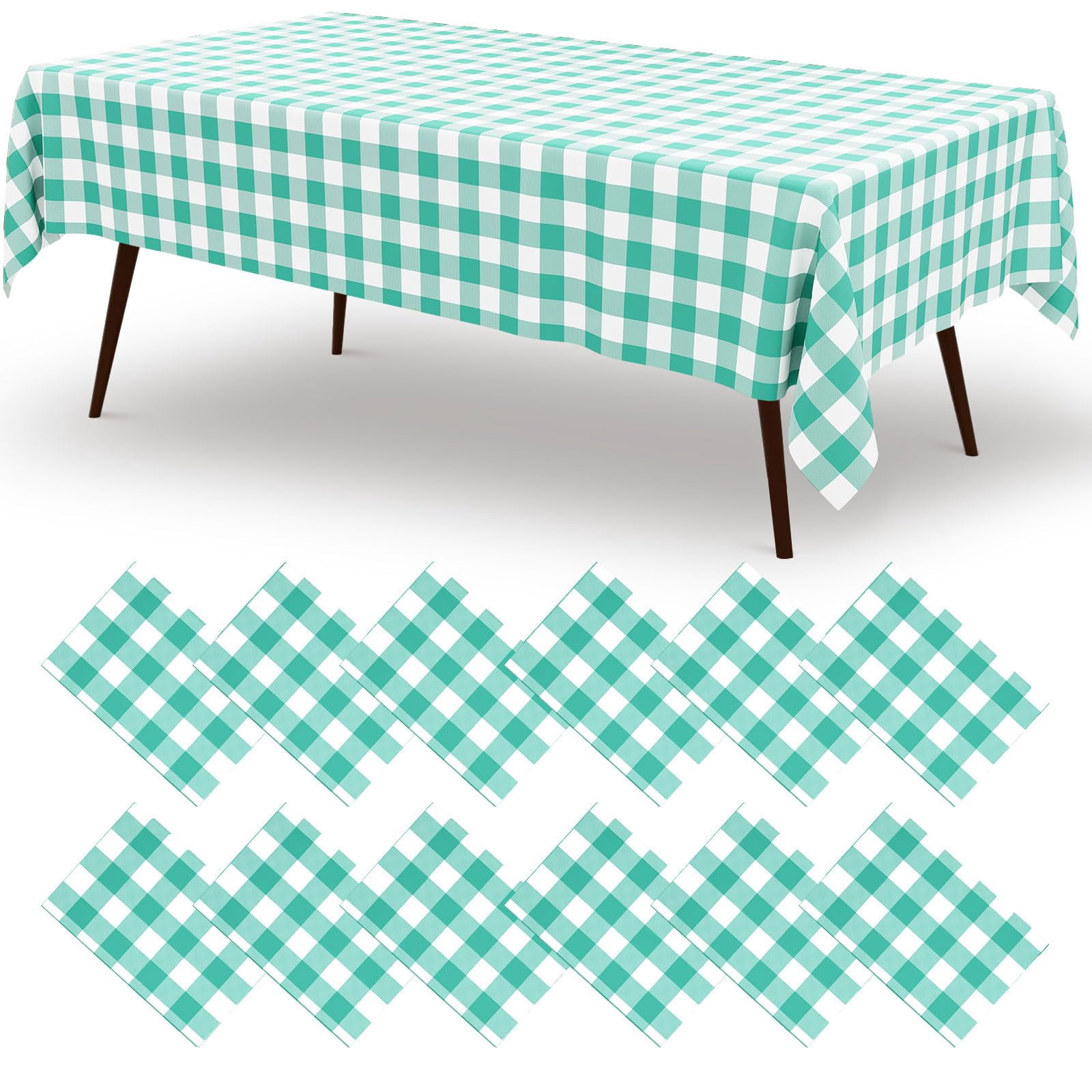 12 Packs Disposable Buffalo Tablecloth, 54 x 108 Inch Waterproof ...