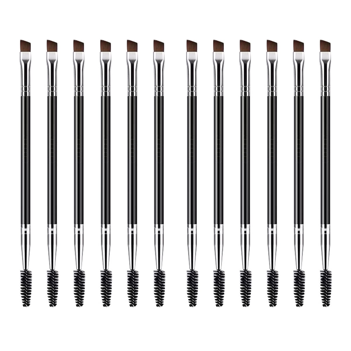 12 Packs Duo Eyebrow Brush, Spoolie Brush and Angled Brow Brush, Multi ...