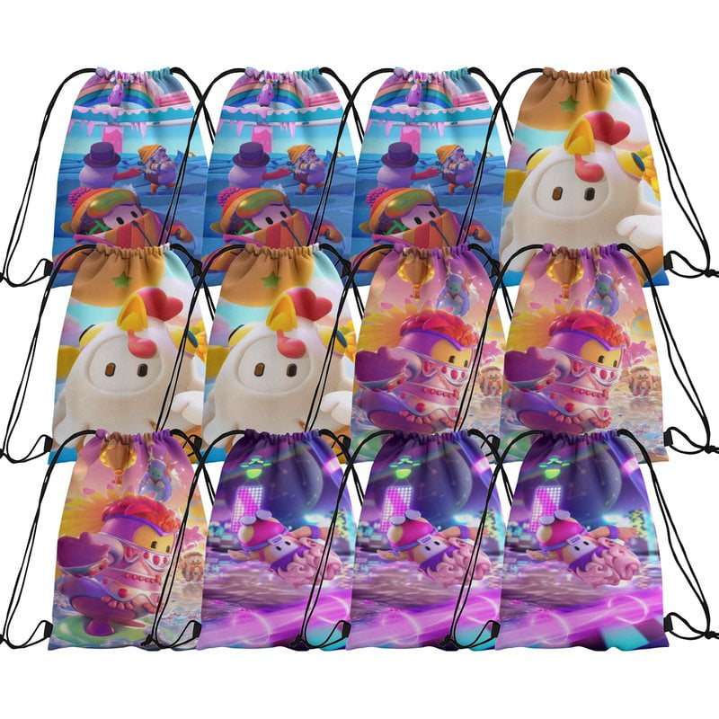 12 Packs Fallguys Drawstring Bag, Drawstring Goodie Favor Bags for Boys ...