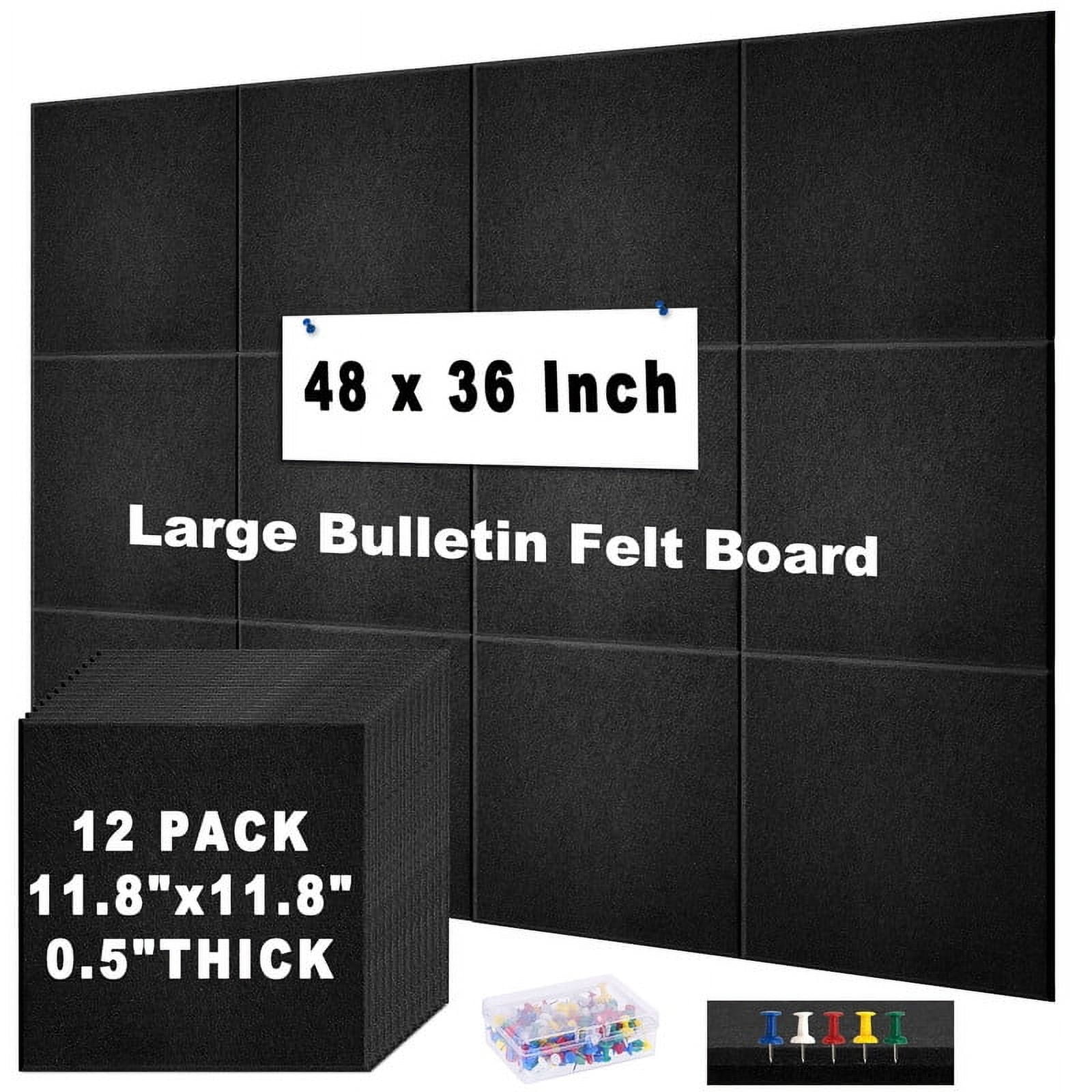 12 Packs Felt Cork Board Tiles 11.8x11.8 Inch, 1/2 Inch Thick Cork ...