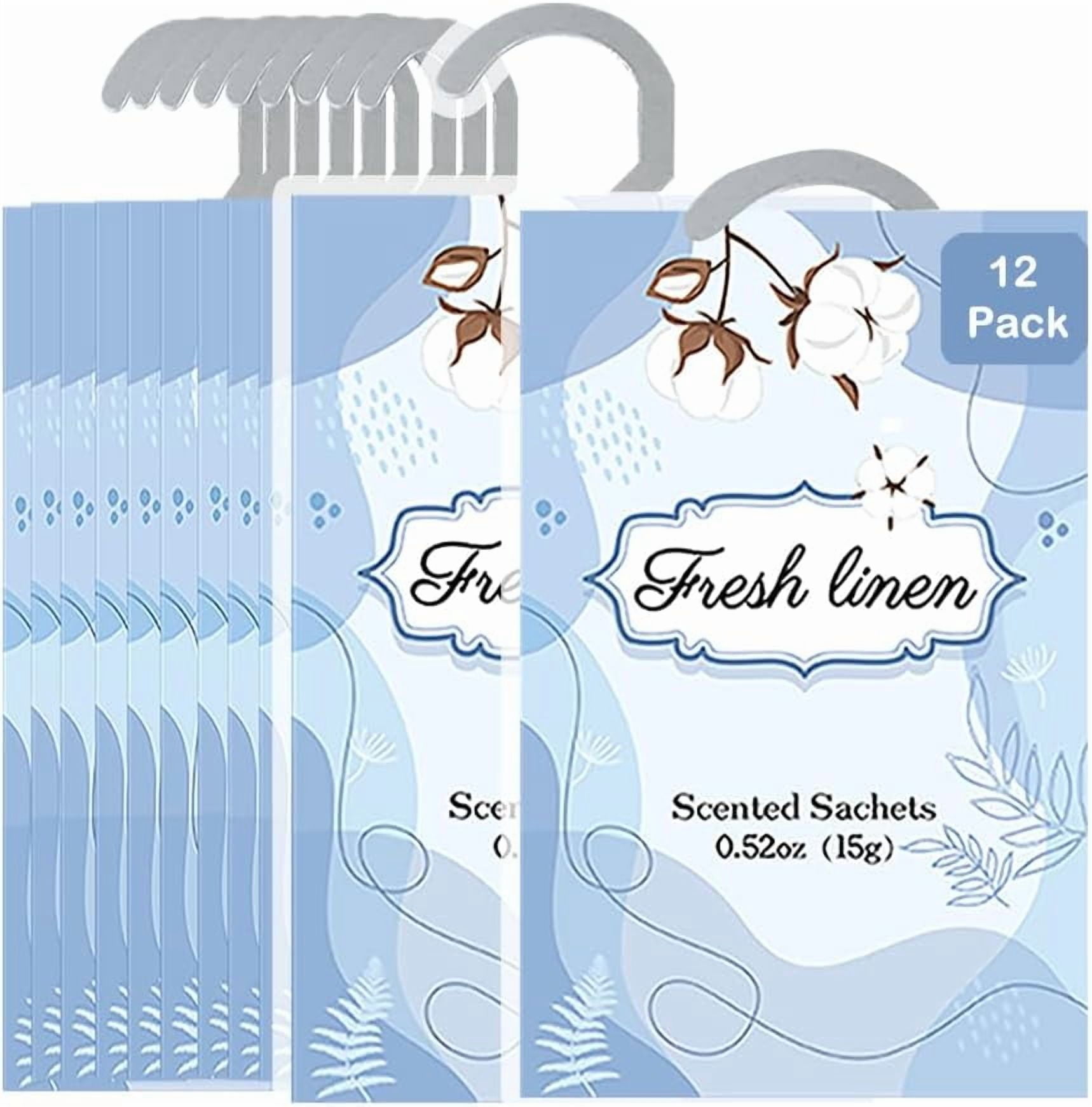 12 Packs Fresh Linen Hanging Scented Sachets for Drawers and Closets ...