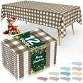 12 Packs Gingham Disposable Table Cloth, 54 x 108 Inch Waterproof ...