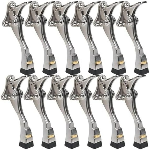 12 Packs Heavy Duty Kickdown Door Stopper, One Touch Adjustable ...
