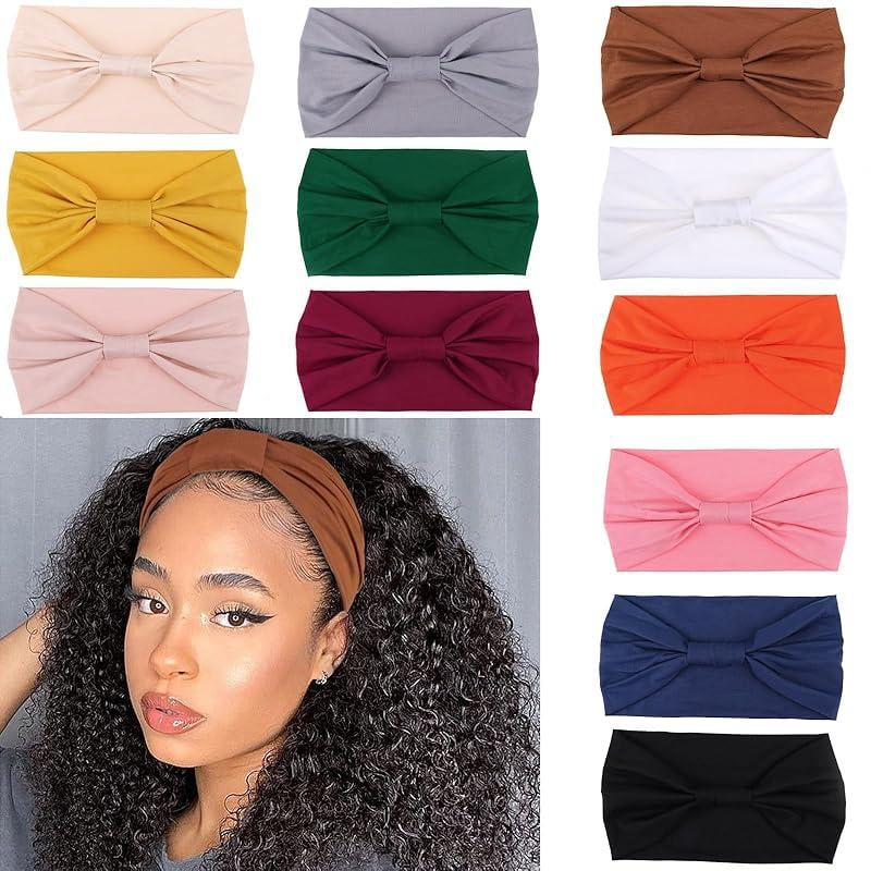 12 Packs Knotted Wide Headbands Fashion Non-Slip Women's Headband ...