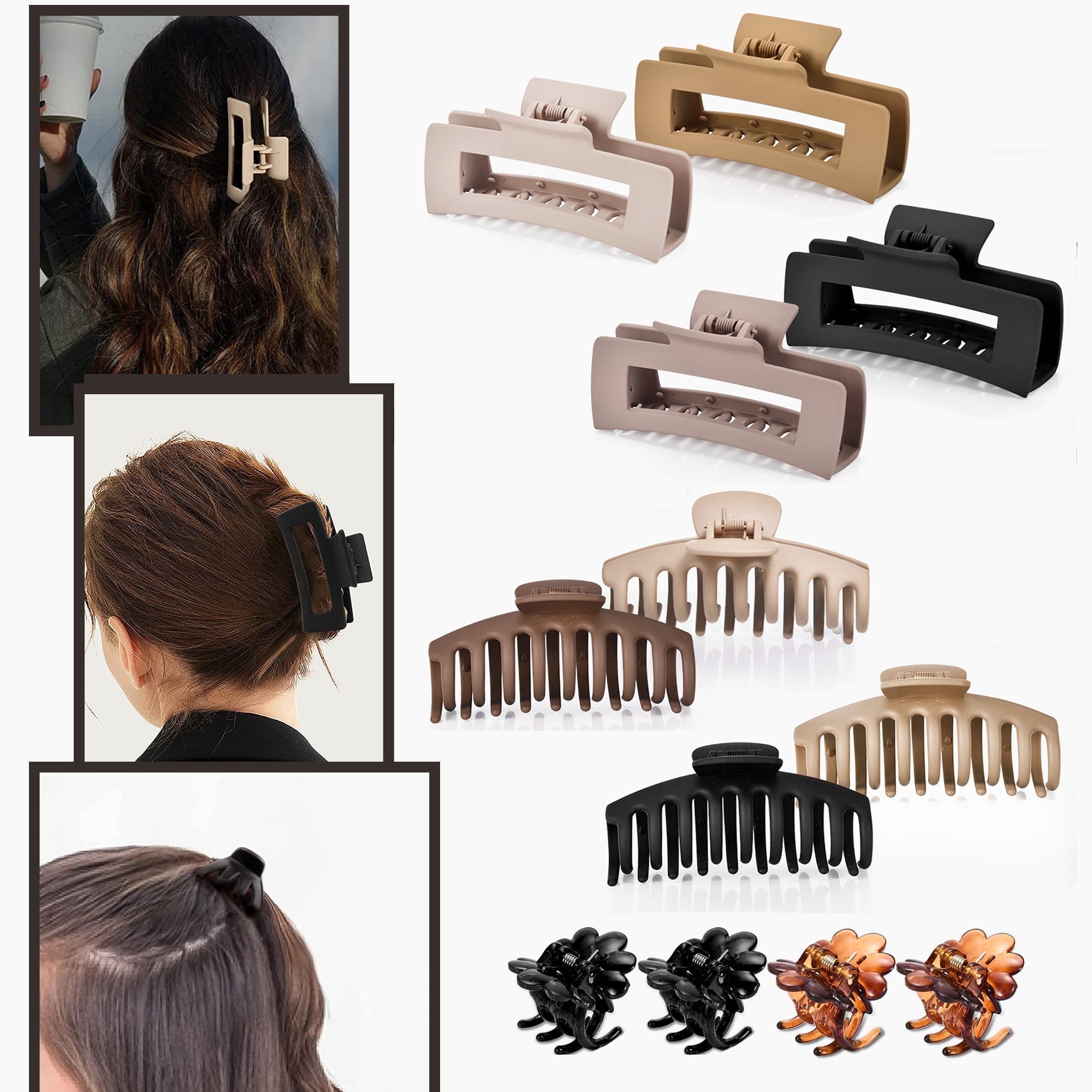 12 Packs Large Hair Claw Clips for women, 4.3 Inch Large Hair Claw ...