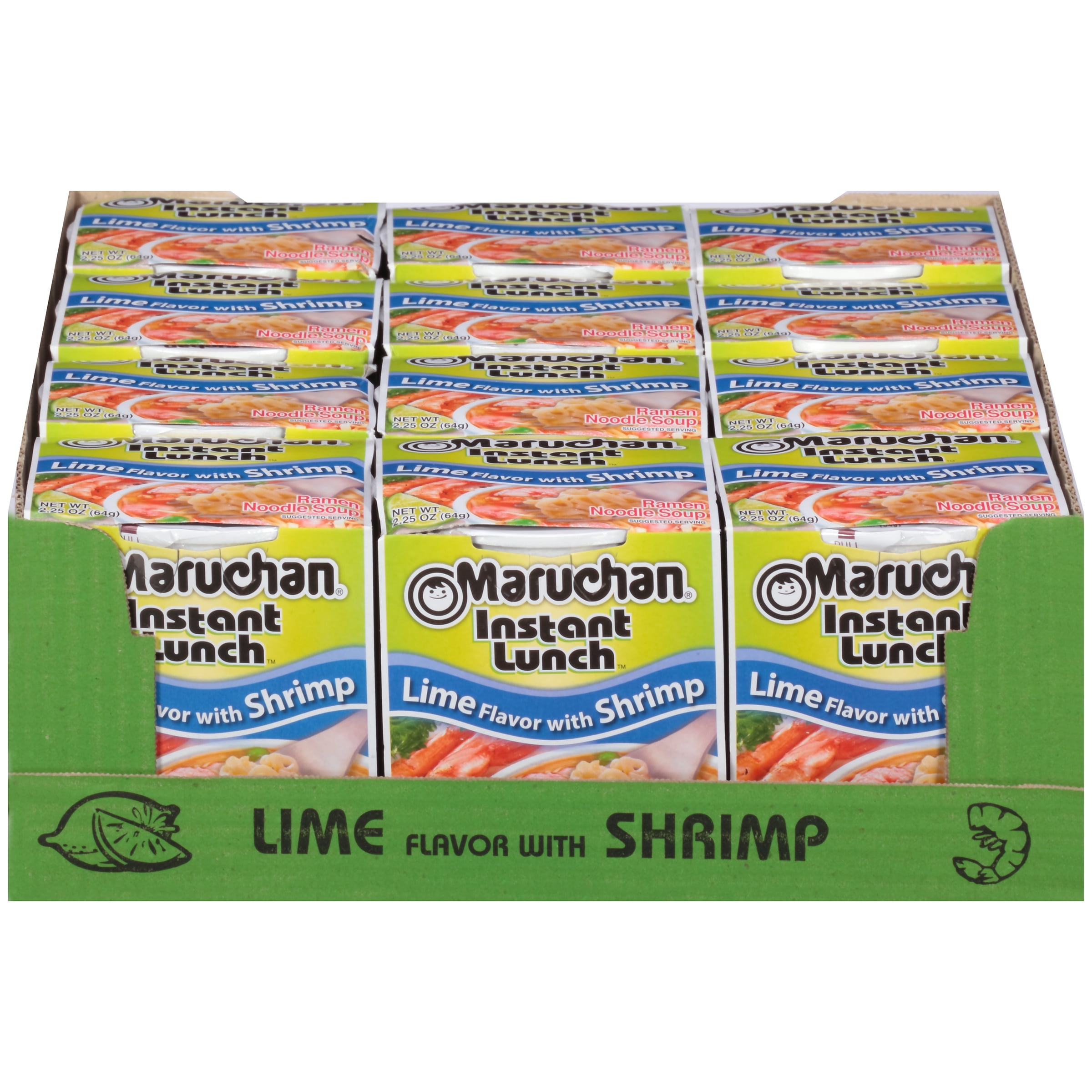 (12 Packs) Maruchan Lime with Shrimp Instant Lunch Ramen Noodles, 2.25 ...