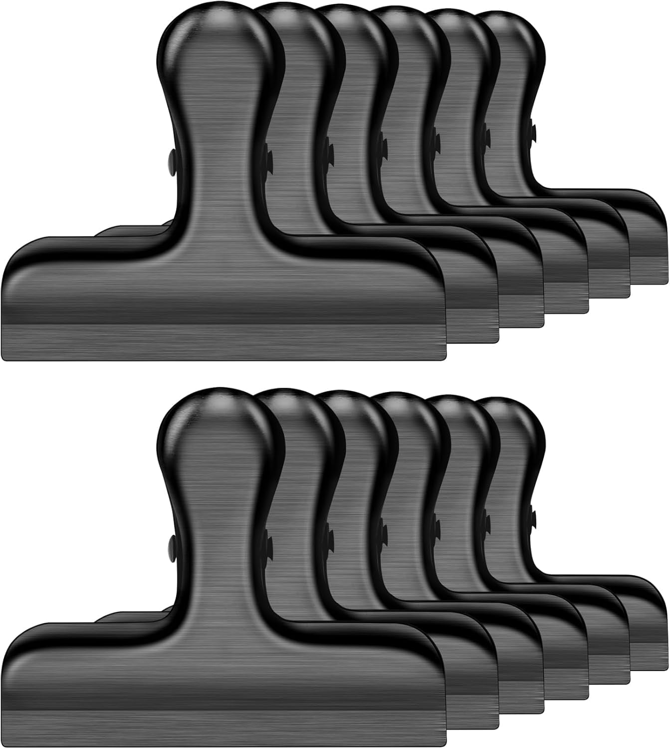 12 Packs Metal Black Chip Clips, Heavy Duty Chip Clips Bag Clips Food ...