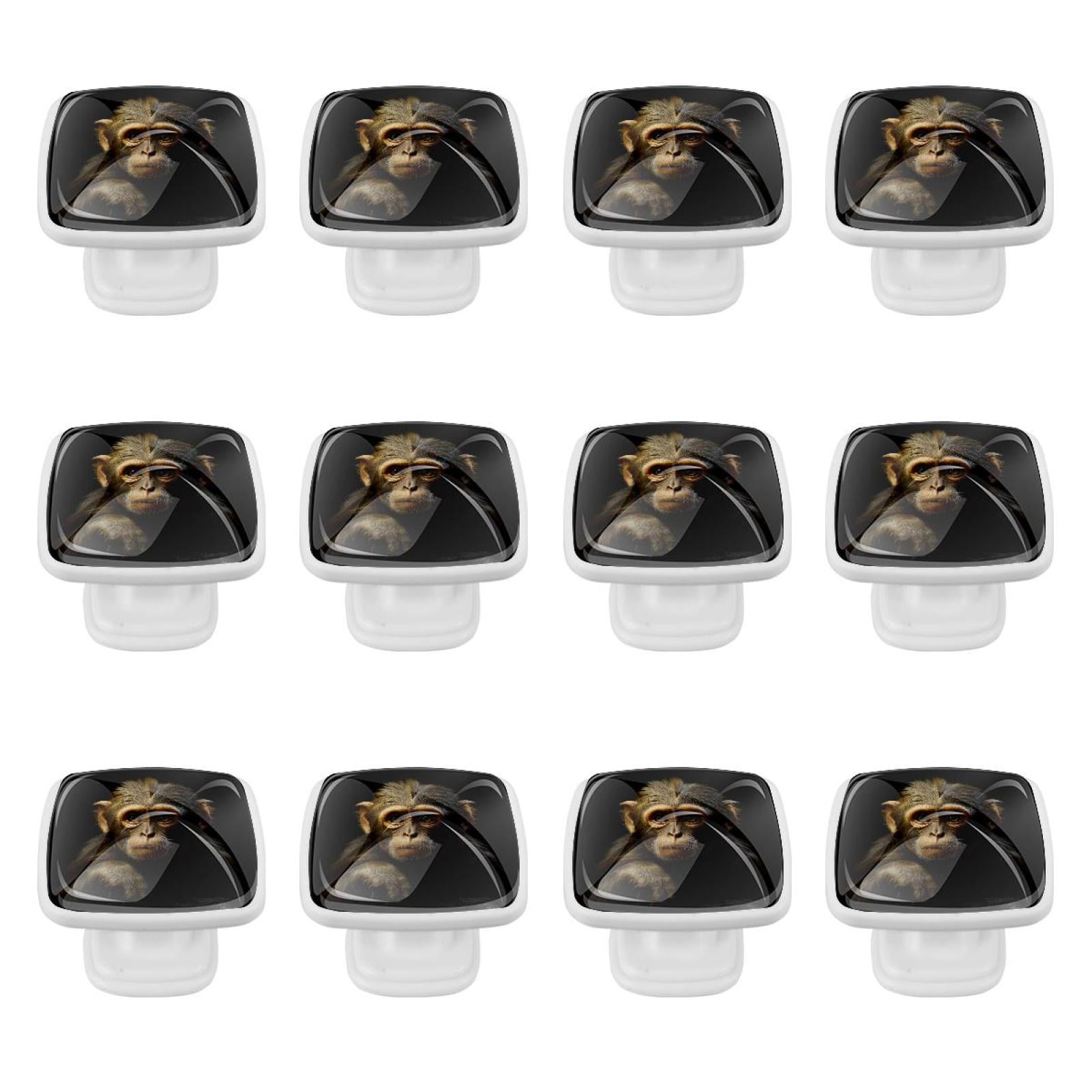 12 Packs Monkey Cabinet Knobs- Pull Hardware Handle, Square Drawer ...