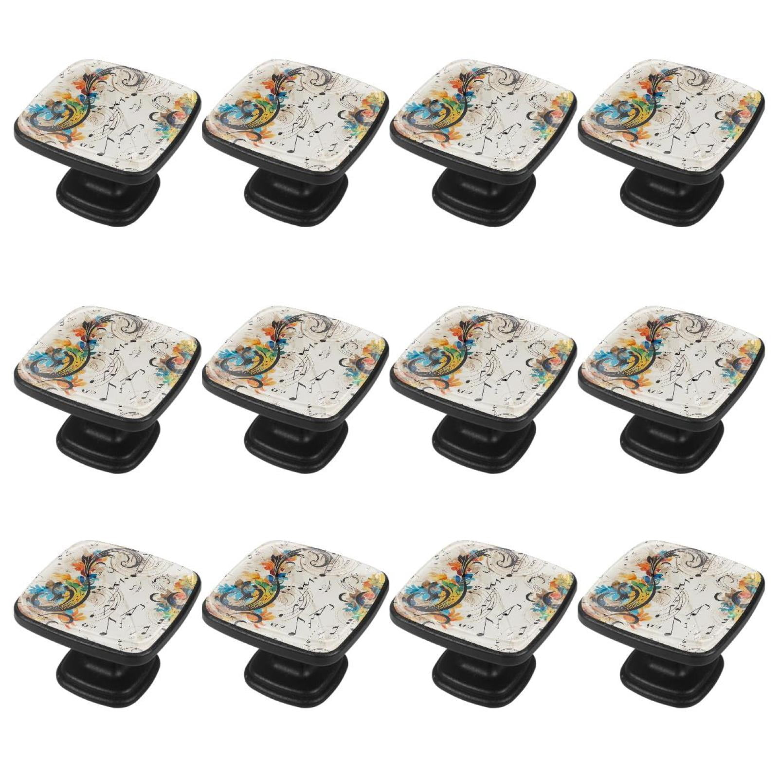 12 Packs Music Note Cabinet Knobs- Pull Hardware Handle, Square Drawer ...