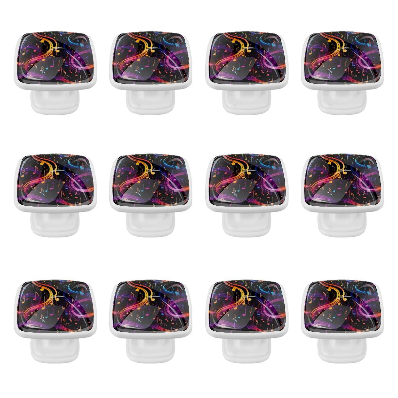 12 Packs Music Note Cabinet Knobs- Pull Hardware Handle, Square Drawer ...