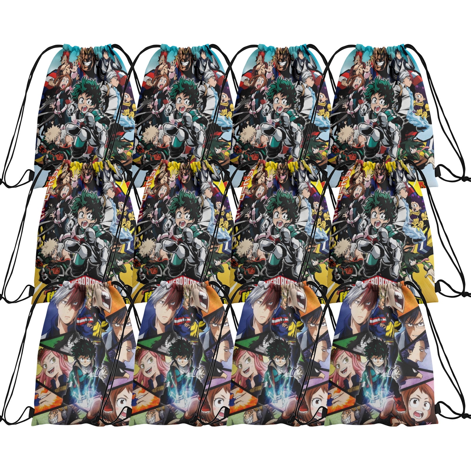 12 Packs My Hero Academia Candy Drawstring Bag – Perfect Drawstring Goodie Favor Bags for Boys ...