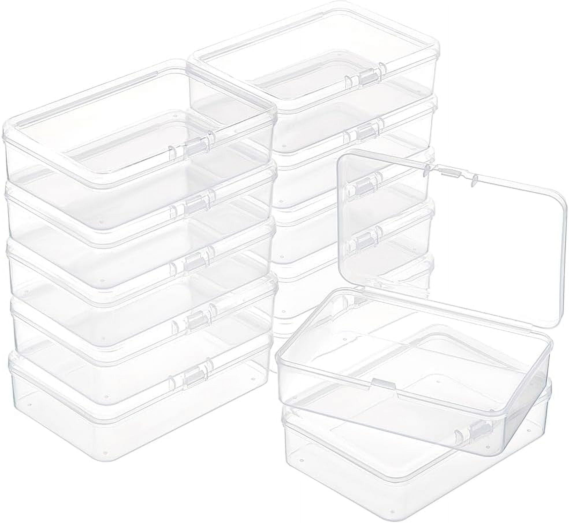 12 Packs PP Plastic Bead Container Box 3.7x2.6x1inch Rectangle Storage ...