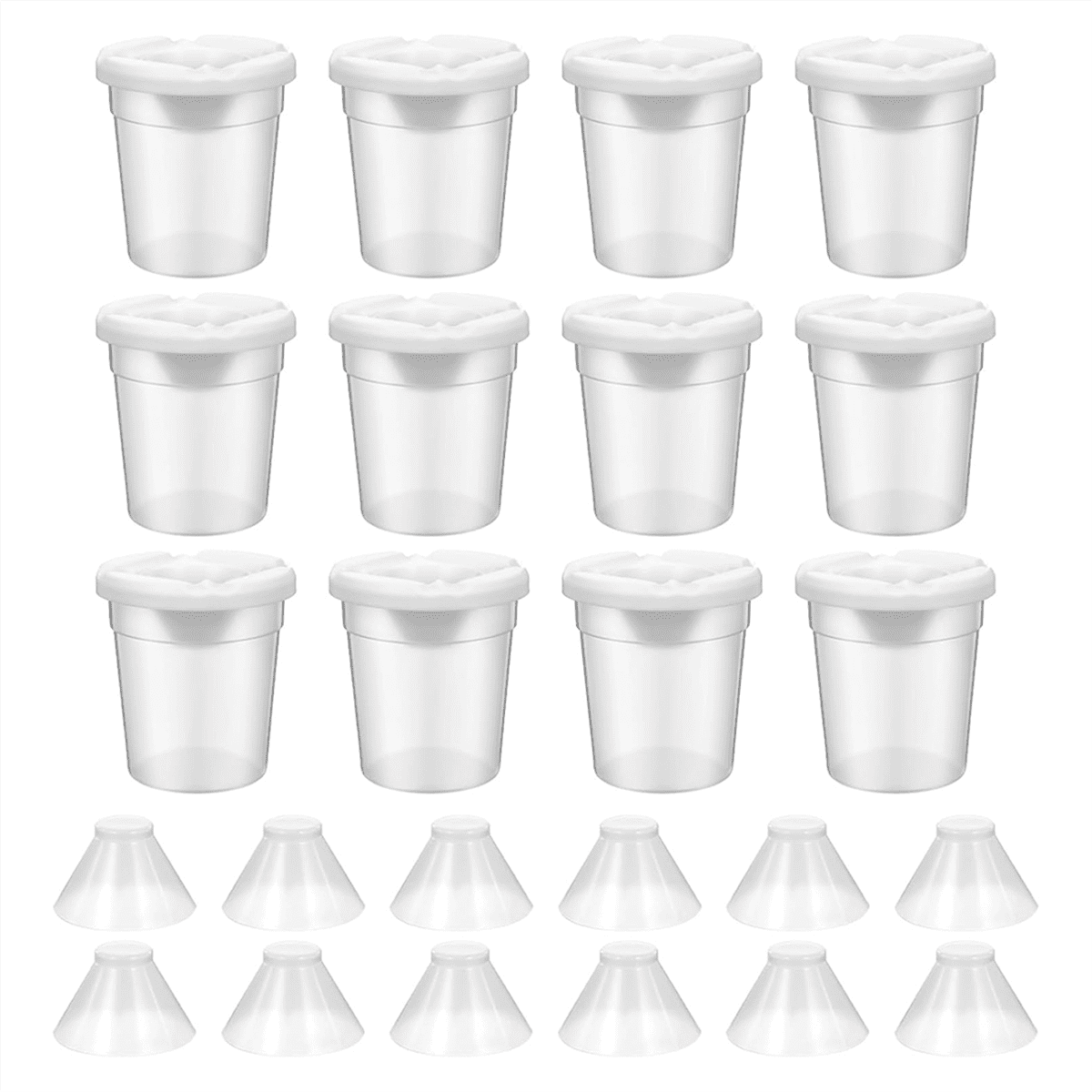 12 Packs Paint Cups with Lids for Kids No Spill Learning Color Reusable ...
