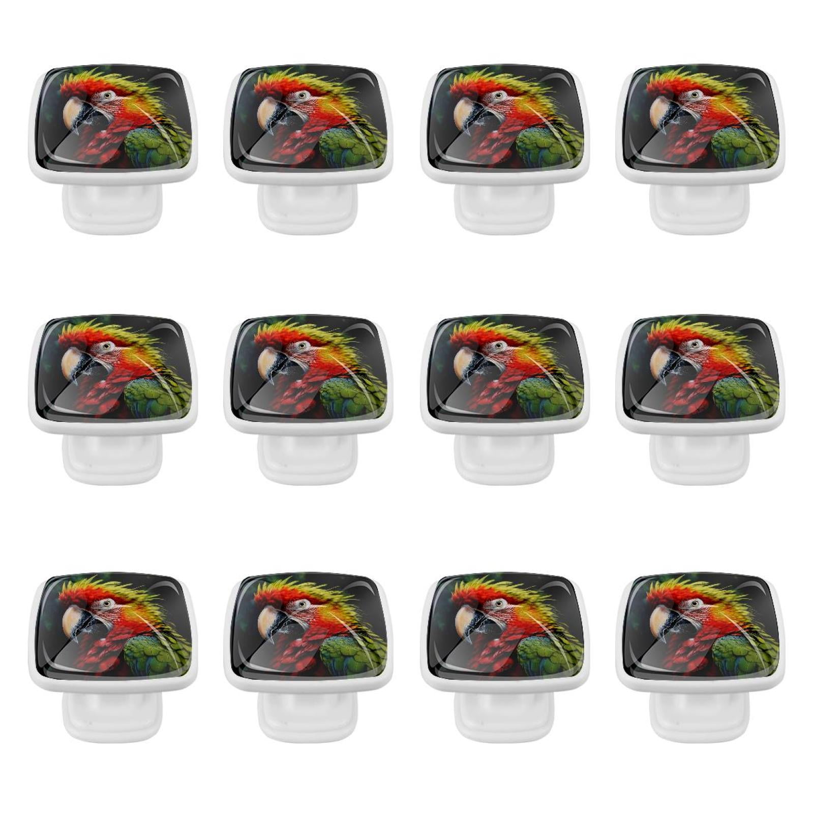 12 Packs Parrot Cabinet Knobs- Pull Hardware Handle, Square Drawer ...
