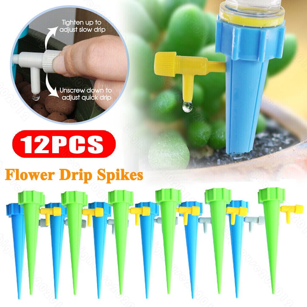 12 Packs Plant Self Watering Spikes Automatic Waterer Devices with Slow ...