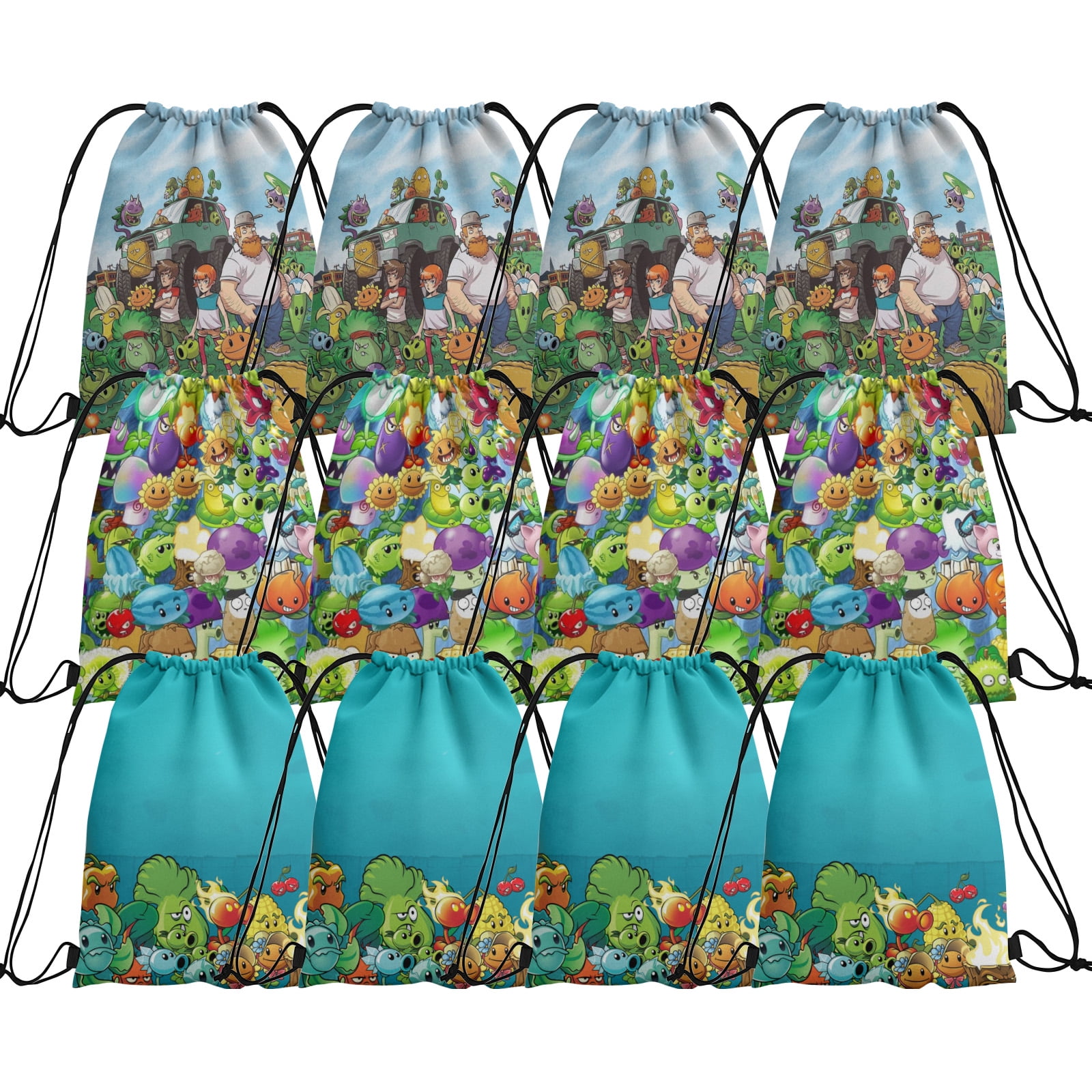 12 Packs Plants vs. Zombies Candy Drawstring Bag – Drawstring Goodie Favor Bags for Boys and ...
