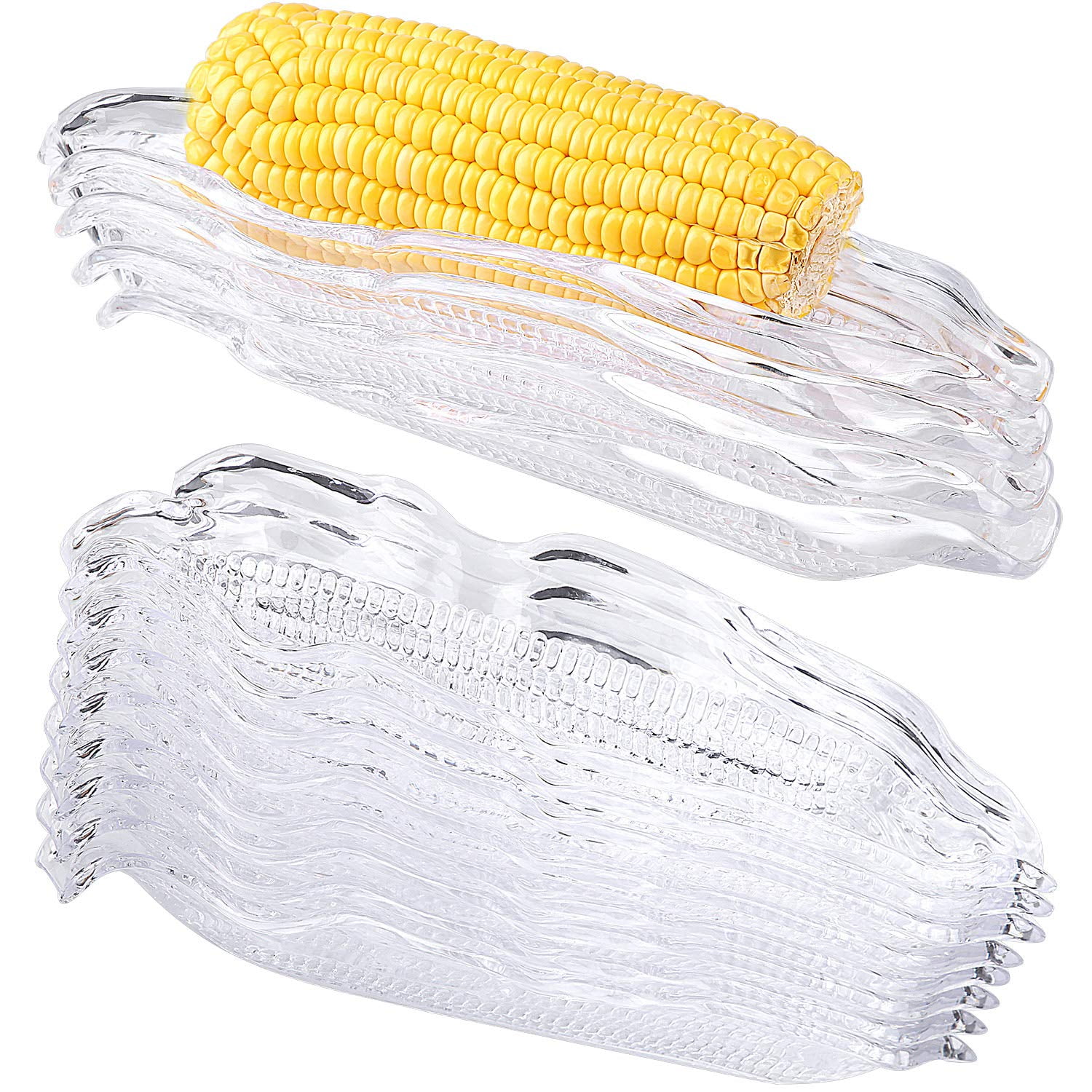 12 Packs Plastic Corn Trays Transparent Service Tray Corn Dish Cob ...