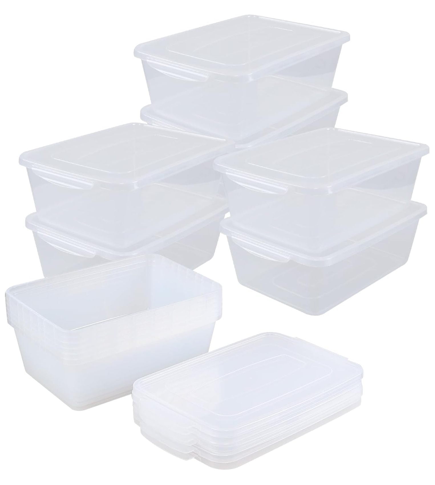 12 Packs Plastic Storage Box Clear, Storage Plastic Containers with Lid ...