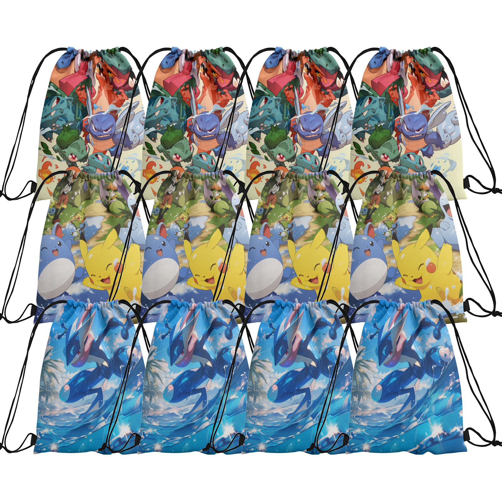 12 Packs Pokemon Candy Drawstring Bag – Perfect Goodie Favor Bags for Boys and Girls Cartoon ...