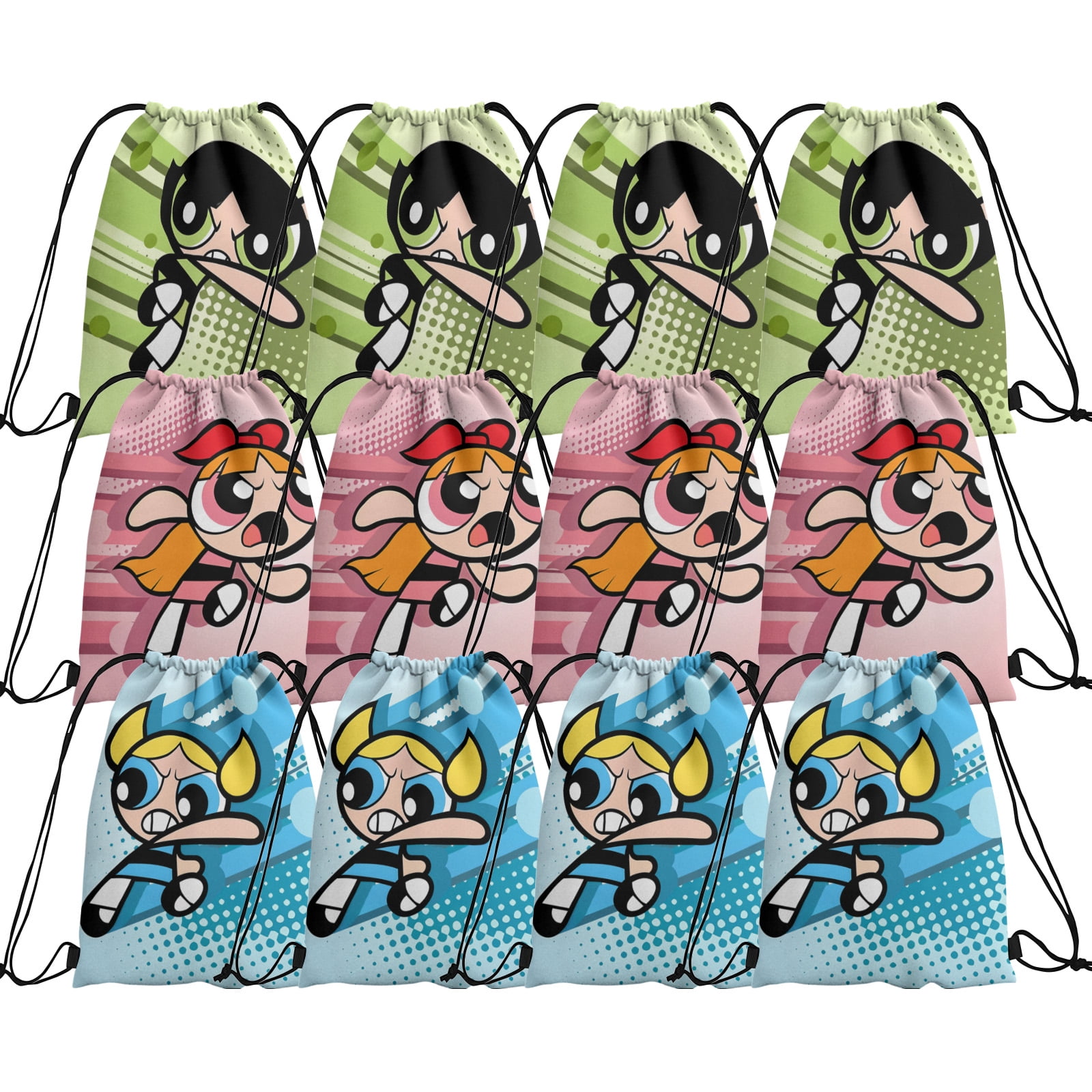 12 Packs Powerpuff Girls Candy Drawstring Bag – Perfect Goodie Favor Bags for Boys and Girls ...