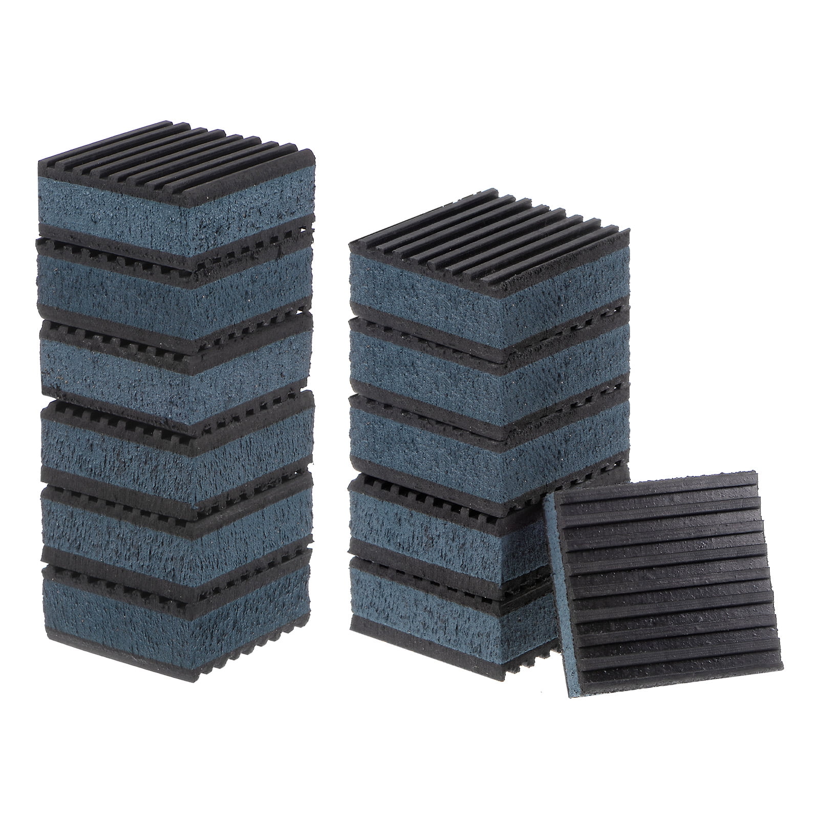 12 Packs Ribbed Anti-Vibration Isolation Rubber Pads 3" Length x 7/8 ...
