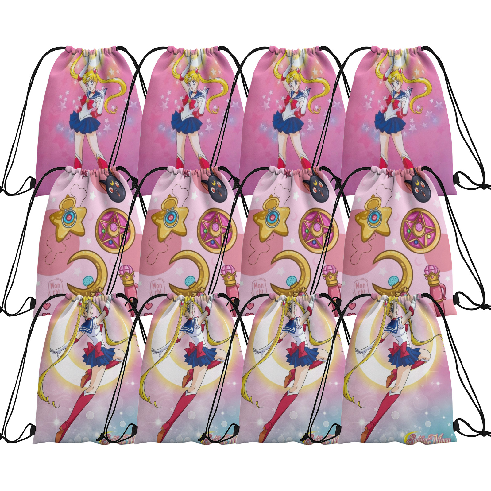12 Packs Sailor Moon Candy Drawstring Bag – Perfect Drawstring Goodie Favor Bags for Boys and ...