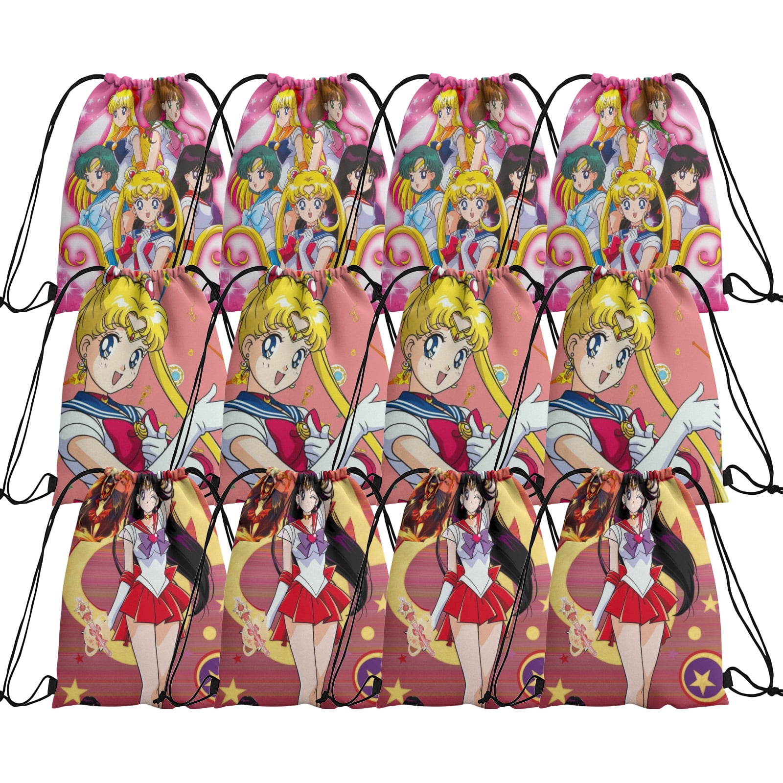 12 Packs Sailor Moon Candy Drawstring Bag - Perfect Goodie Favor Bags for Boys and Girls ...