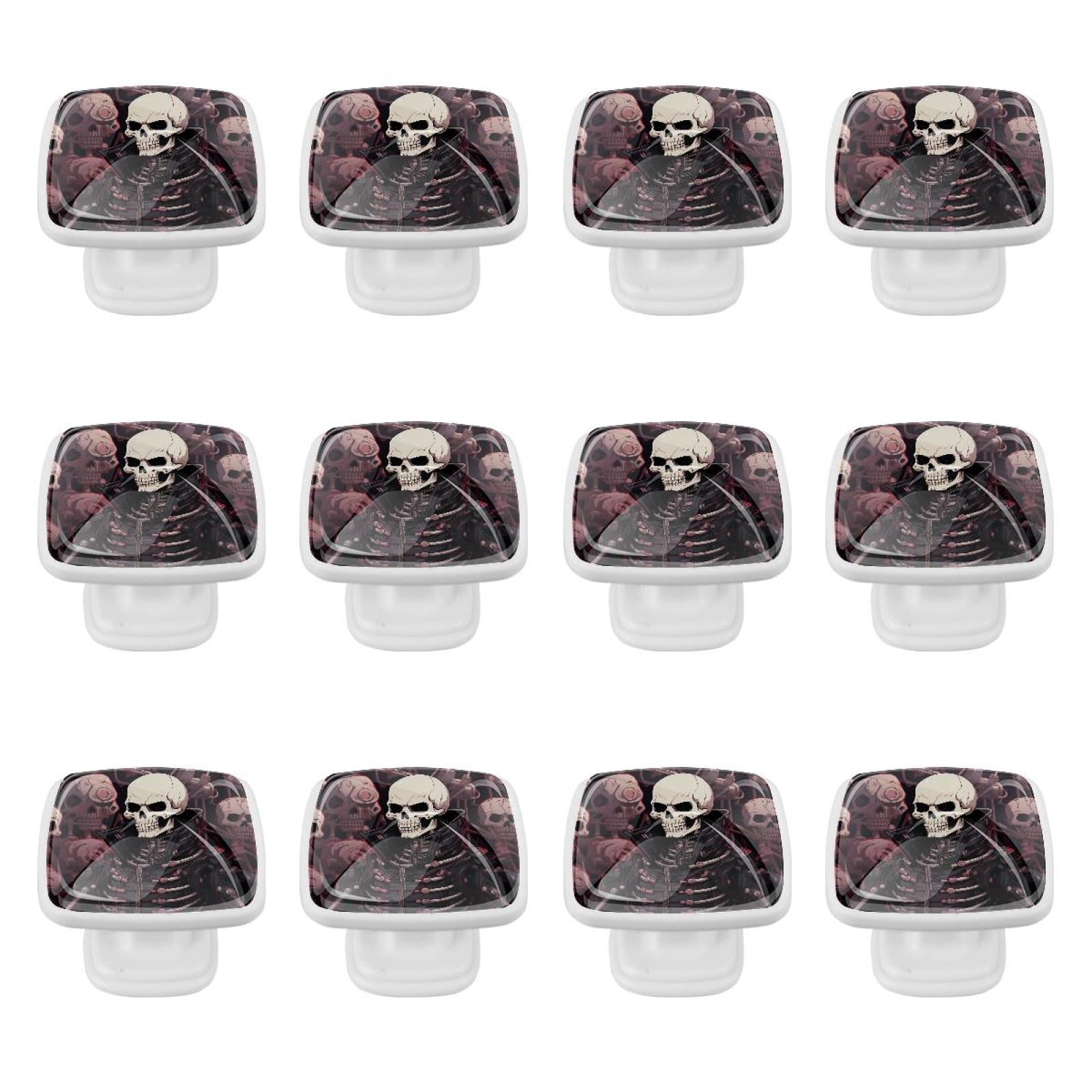12 Packs Skeleton Cabinet Knobs- Pull Hardware Handle, Square Drawer ...