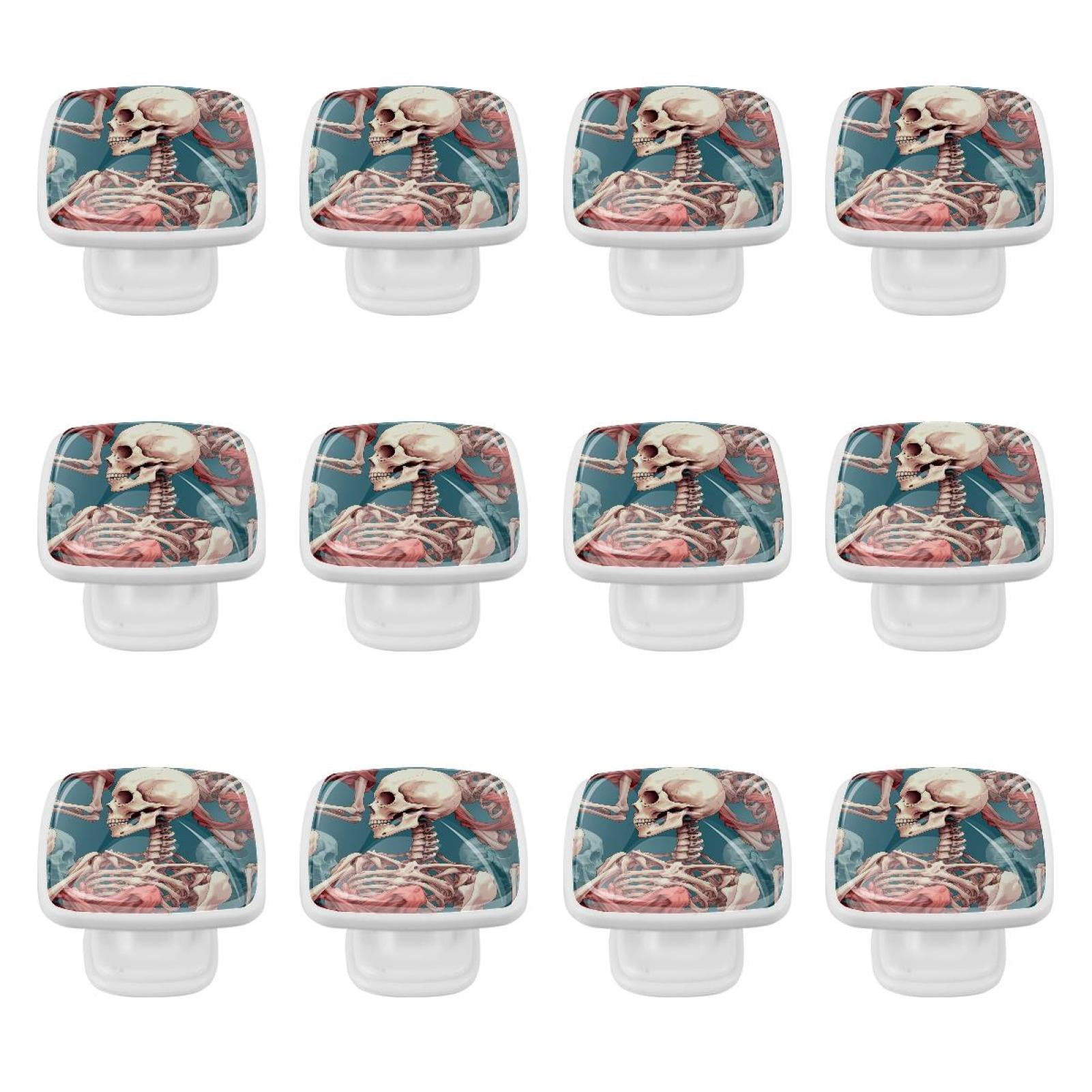 12 Packs Skeleton Cabinet Knobs- Pull Hardware Handle, Square Drawer ...