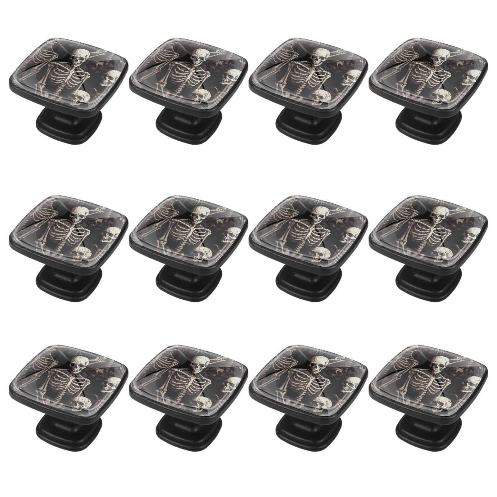12 Packs Skeleton Cabinet Knobs- Pull Hardware Handle, Square Drawer ...