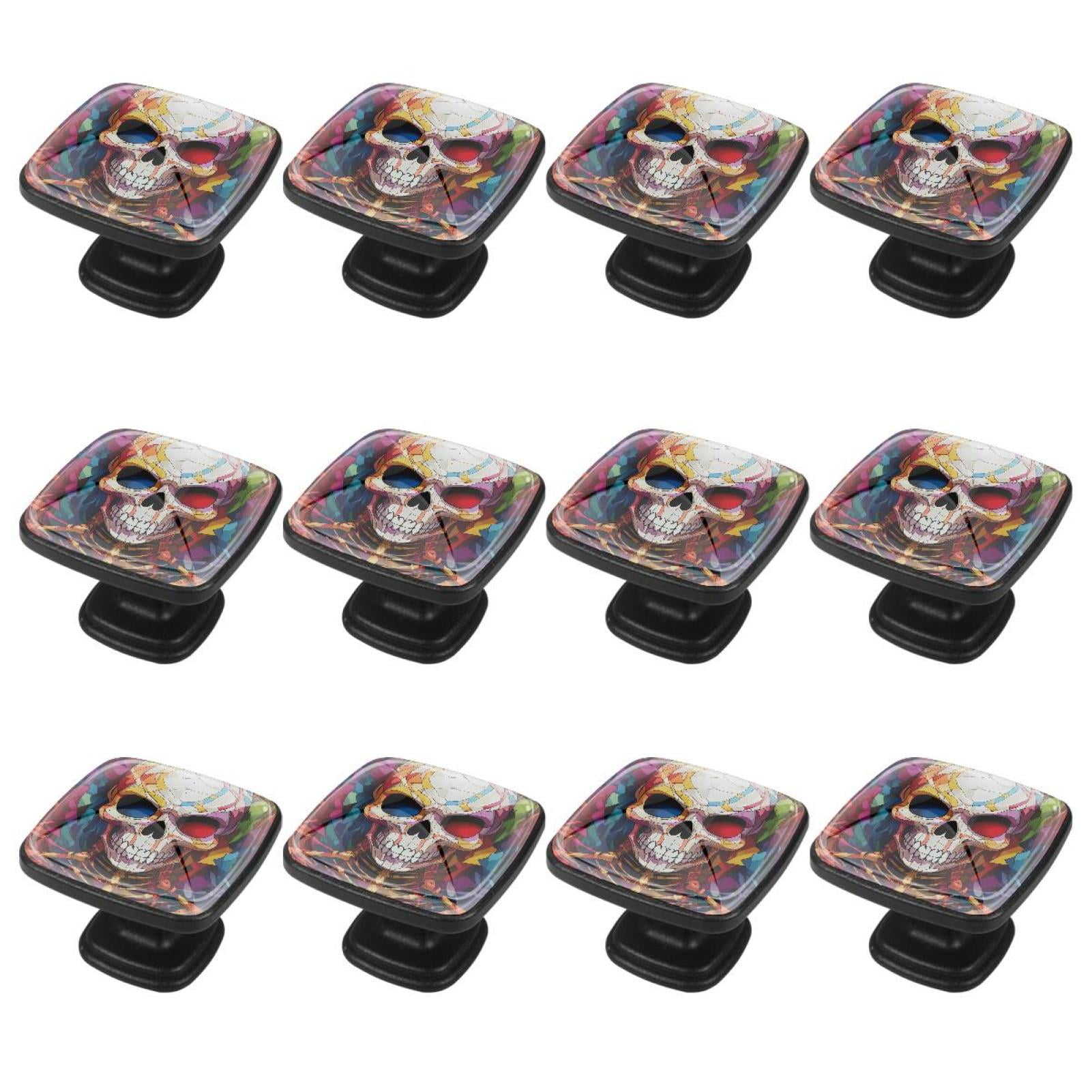 12 Packs Skeleton Cabinet Knobs- Pull Hardware Handle, Square Drawer ...