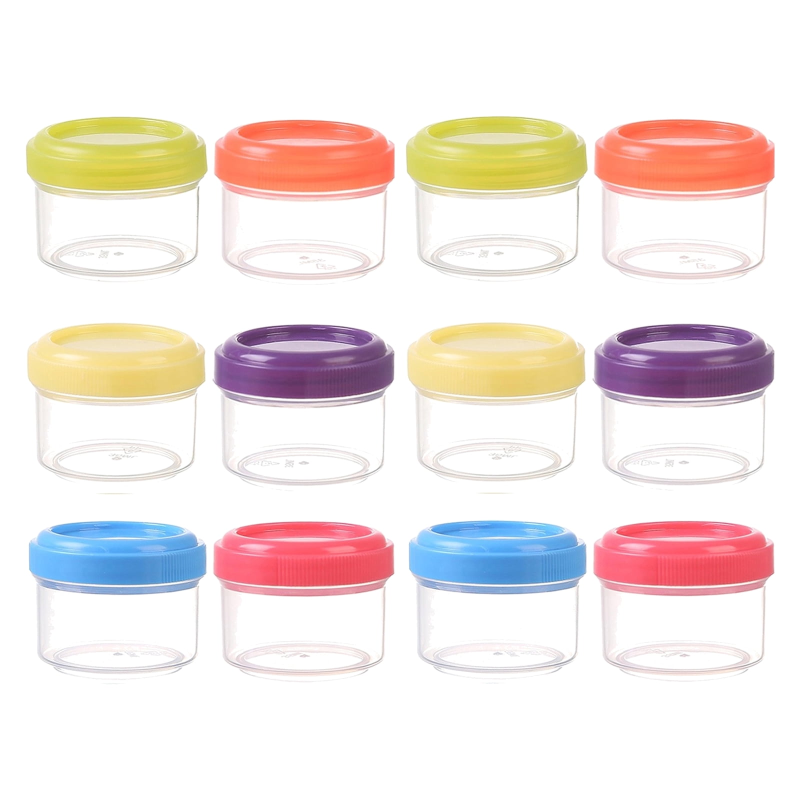 12 Packs Small Tupperware Containers with Lids - 1.2oz Reusable Plastic ...