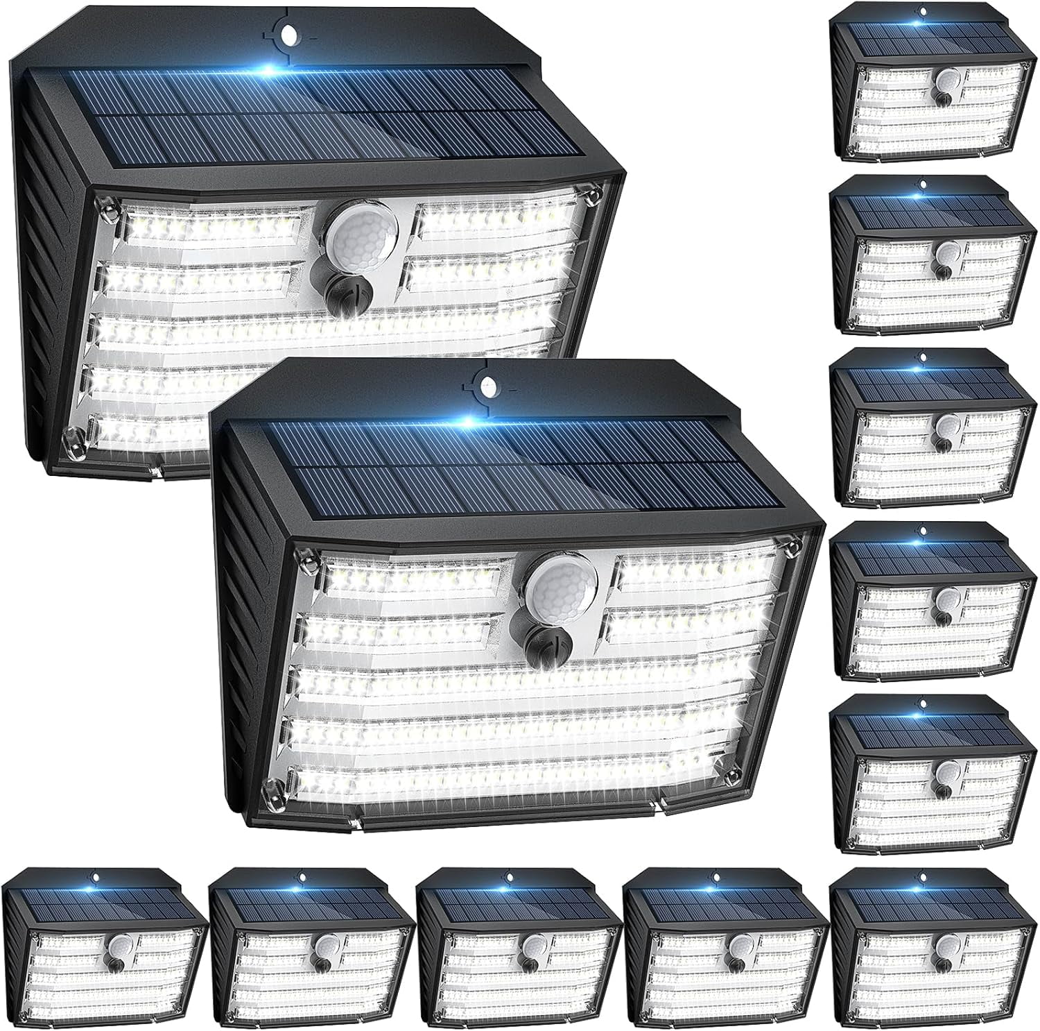 [12 Packs] Solar Motion Lights Outdoor, Bright Solar Fence Lights with ...