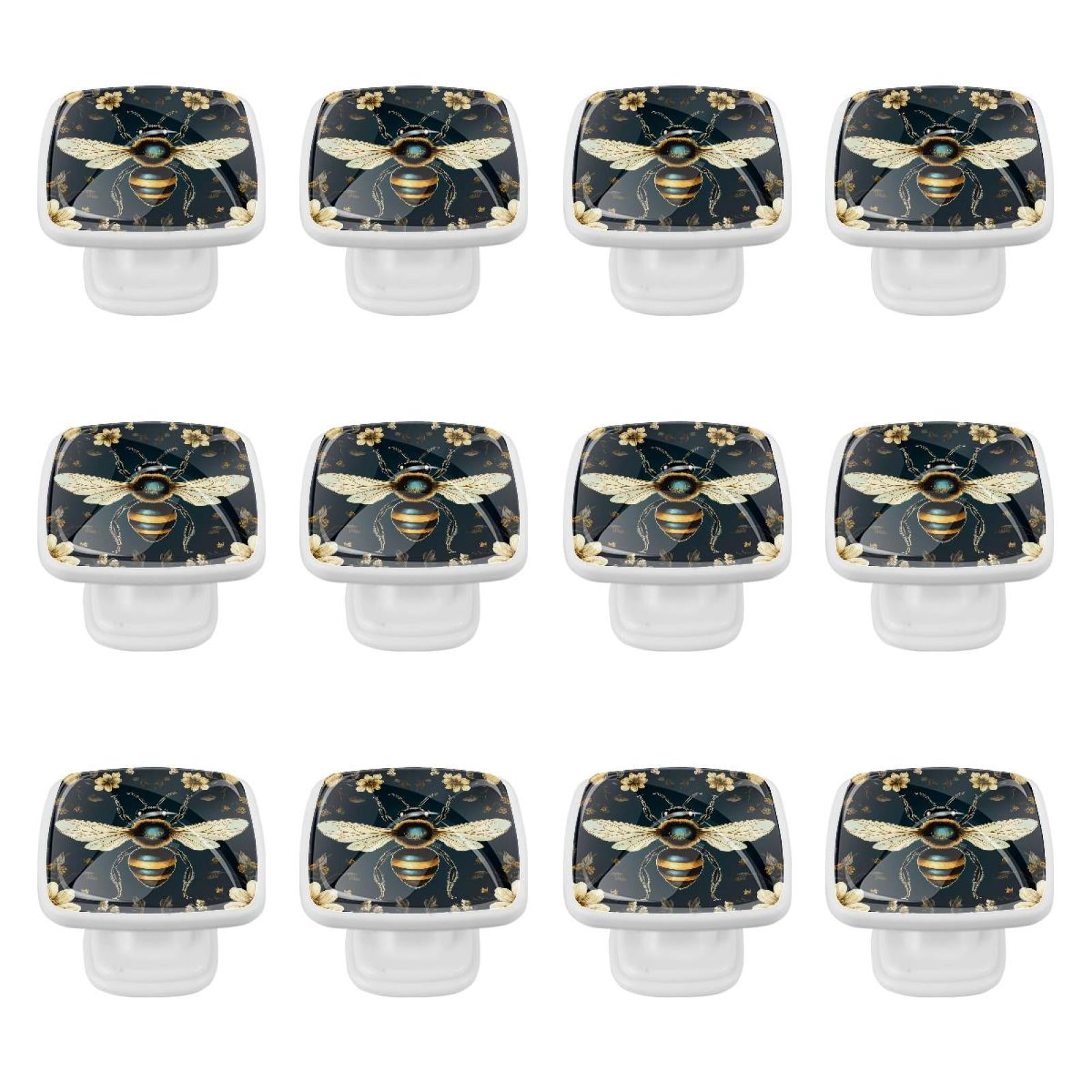 12 Packs Starry Bee Cabinet Knobs- Pull Hardware Handle, Square Drawer ...