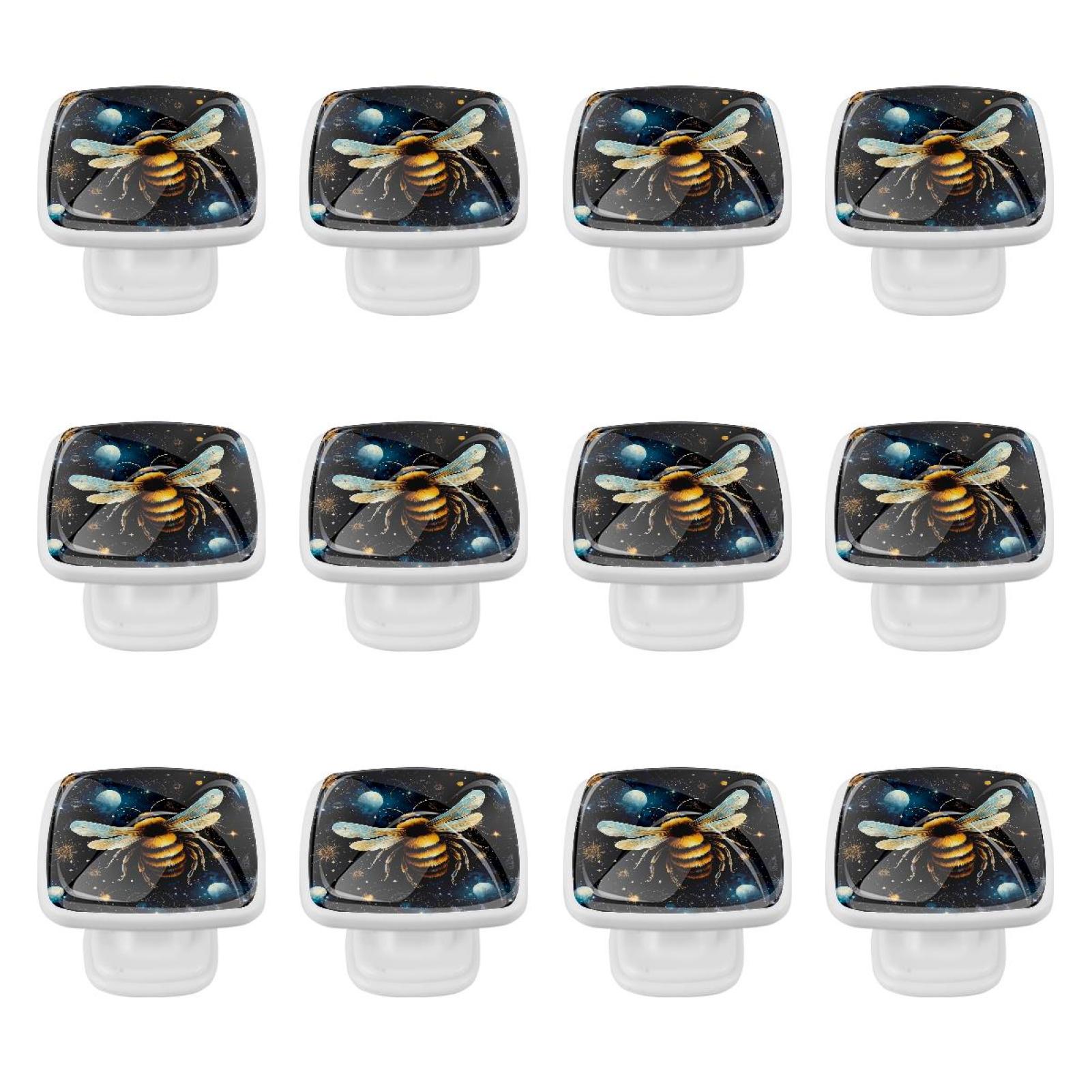 12 Packs Starry Bee Cabinet Knobs- Pull Hardware Handle, Square Drawer ...