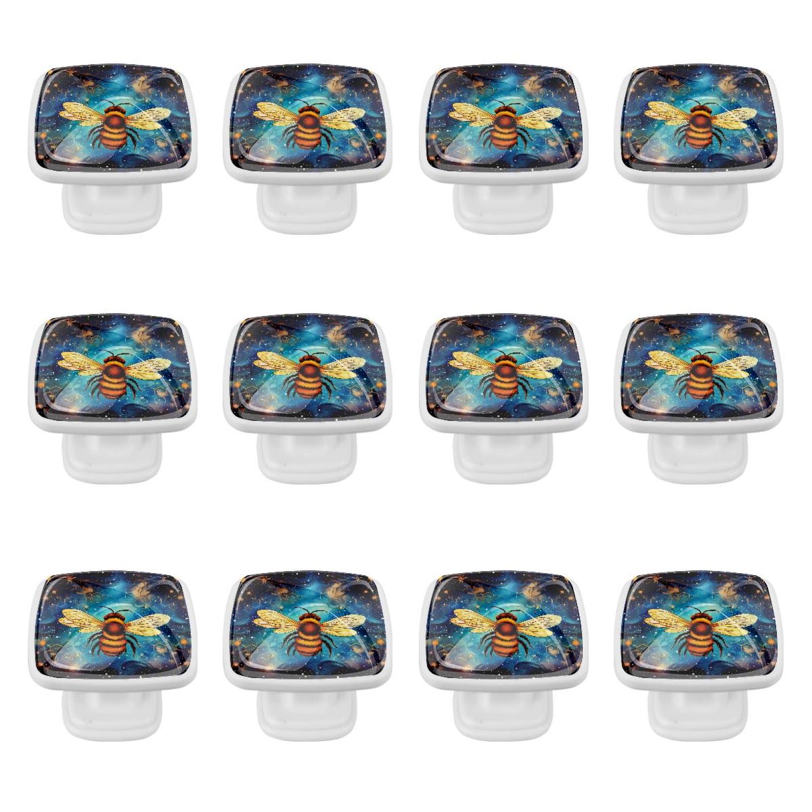 12 Packs Starry Bee Cabinet Knobs- Pull Hardware Handle, Square Drawer knobs for Kitchen ...