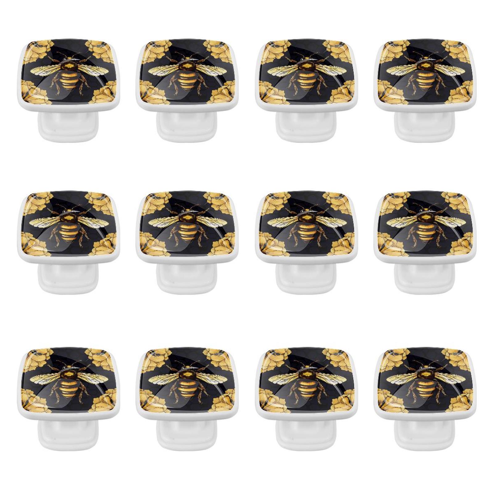 12 Packs Starry Bee Cabinet Knobs- Pull Hardware Handle, Square Drawer knobs for Kitchen ...