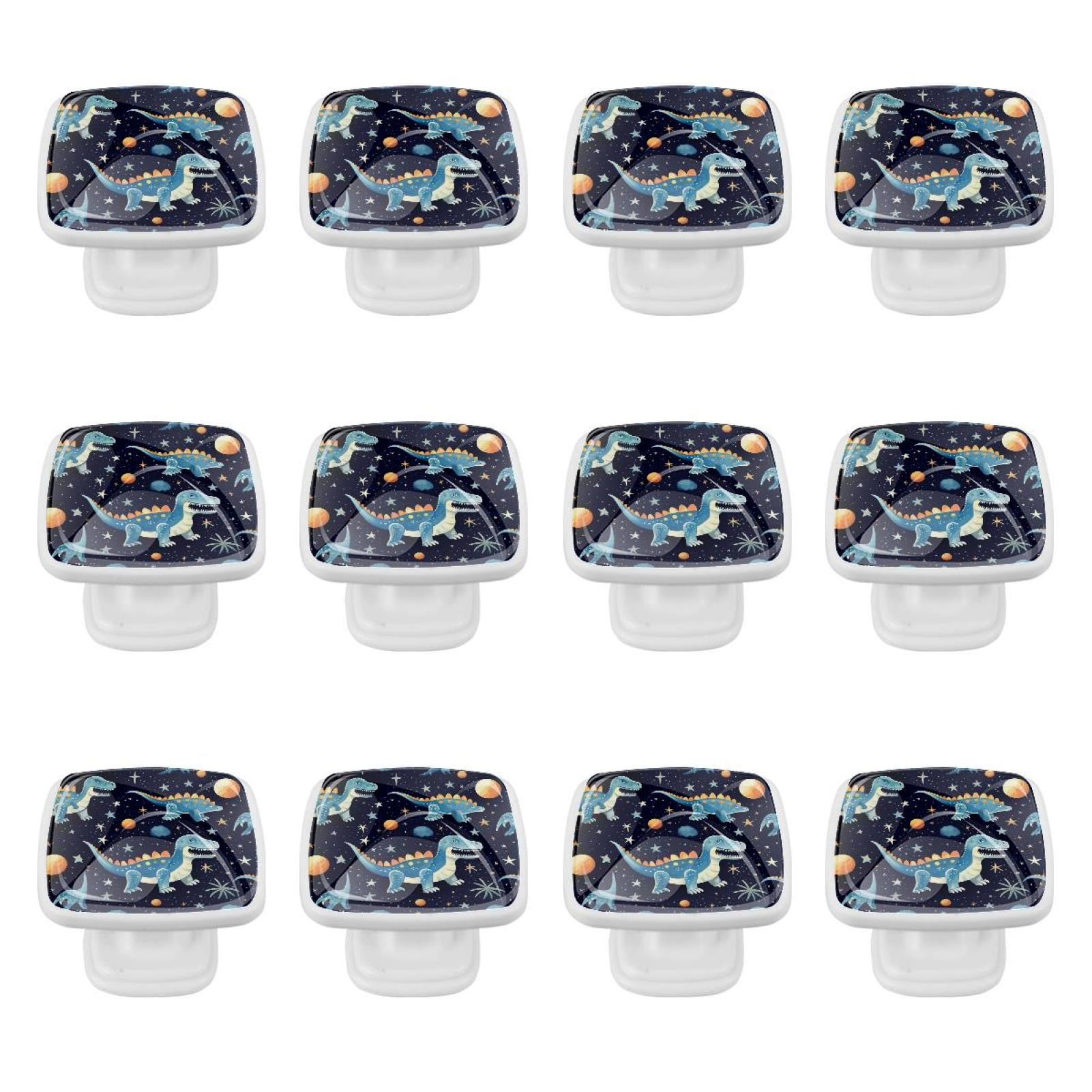 12 Packs Starry Dinosaur Cabinet Knobs- Pull Hardware Handle, Square Drawer knobs for Kitchen ...