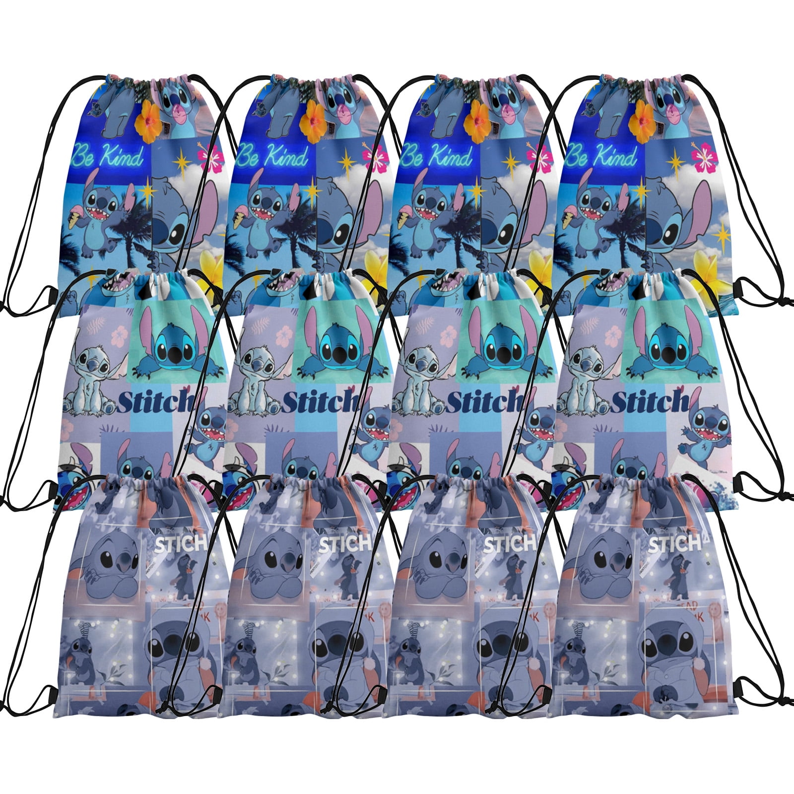 12 Packs Stitch Party Drawstring Bag, Reusable Gift Backpacks for Child ...
