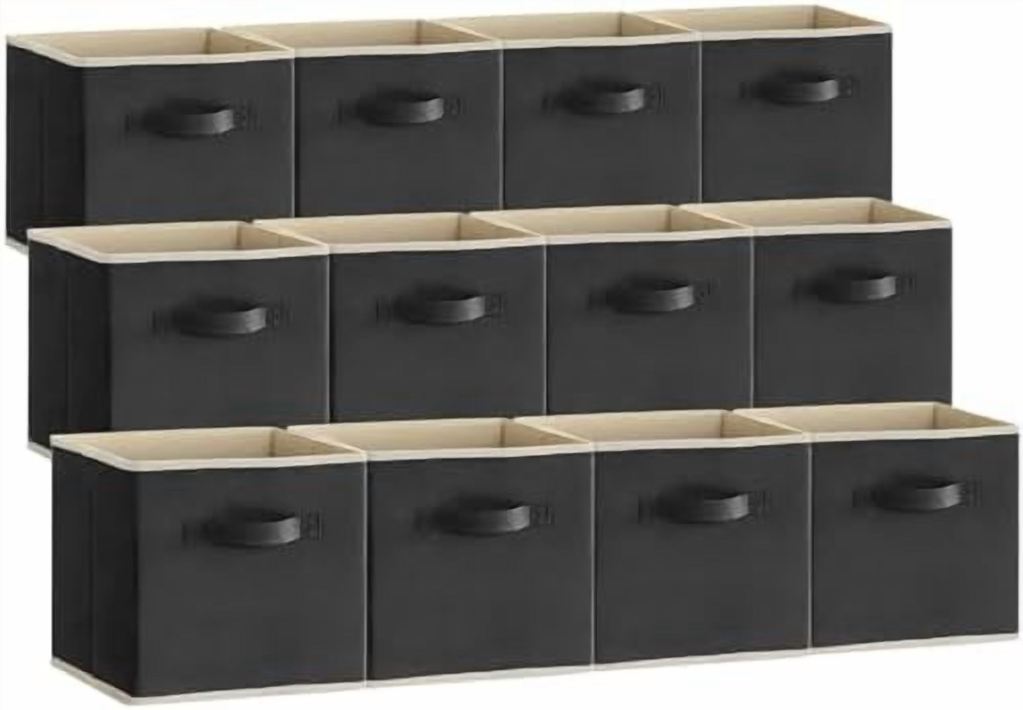 12 Packs Storage Cubes, 13 Inch Cube Storage Bins, Foldable Decorative ...