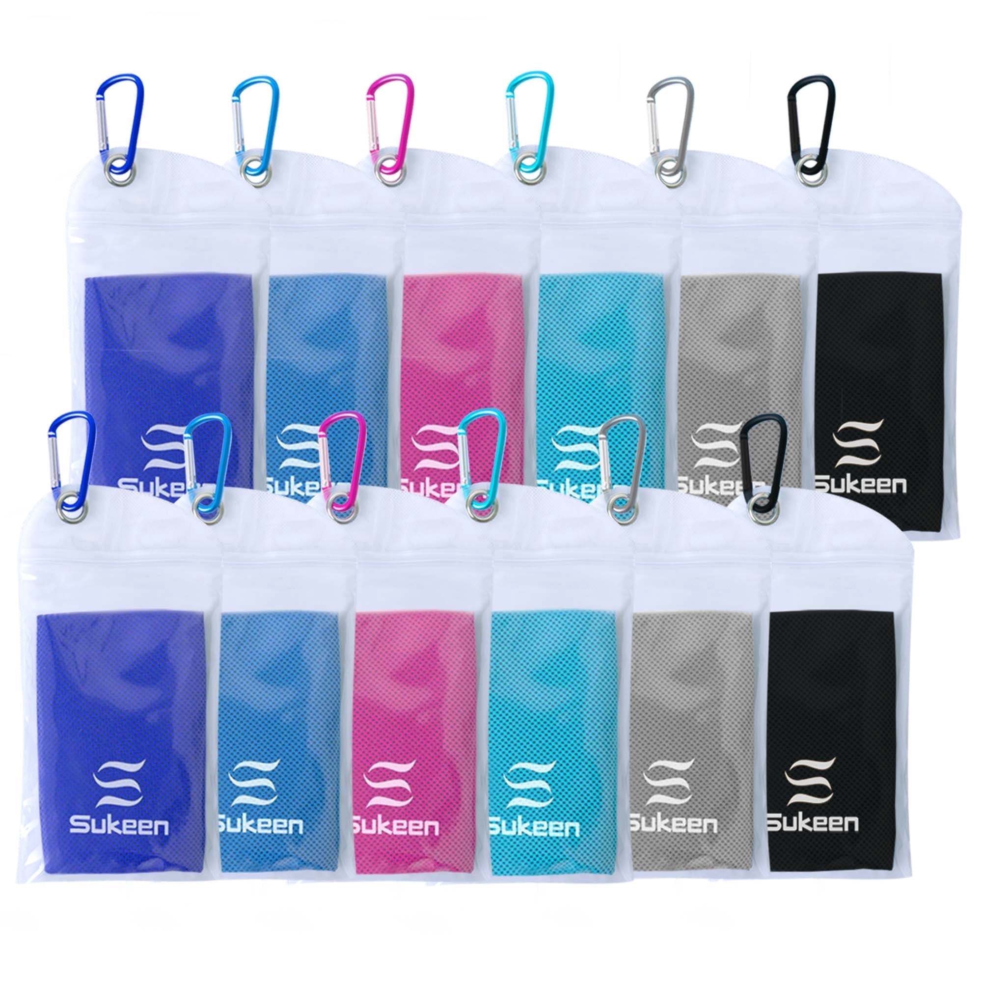 Sukeen 12-Pack Cooling Towels, 40"x12", Microfiber, for Yoga, Gym ...