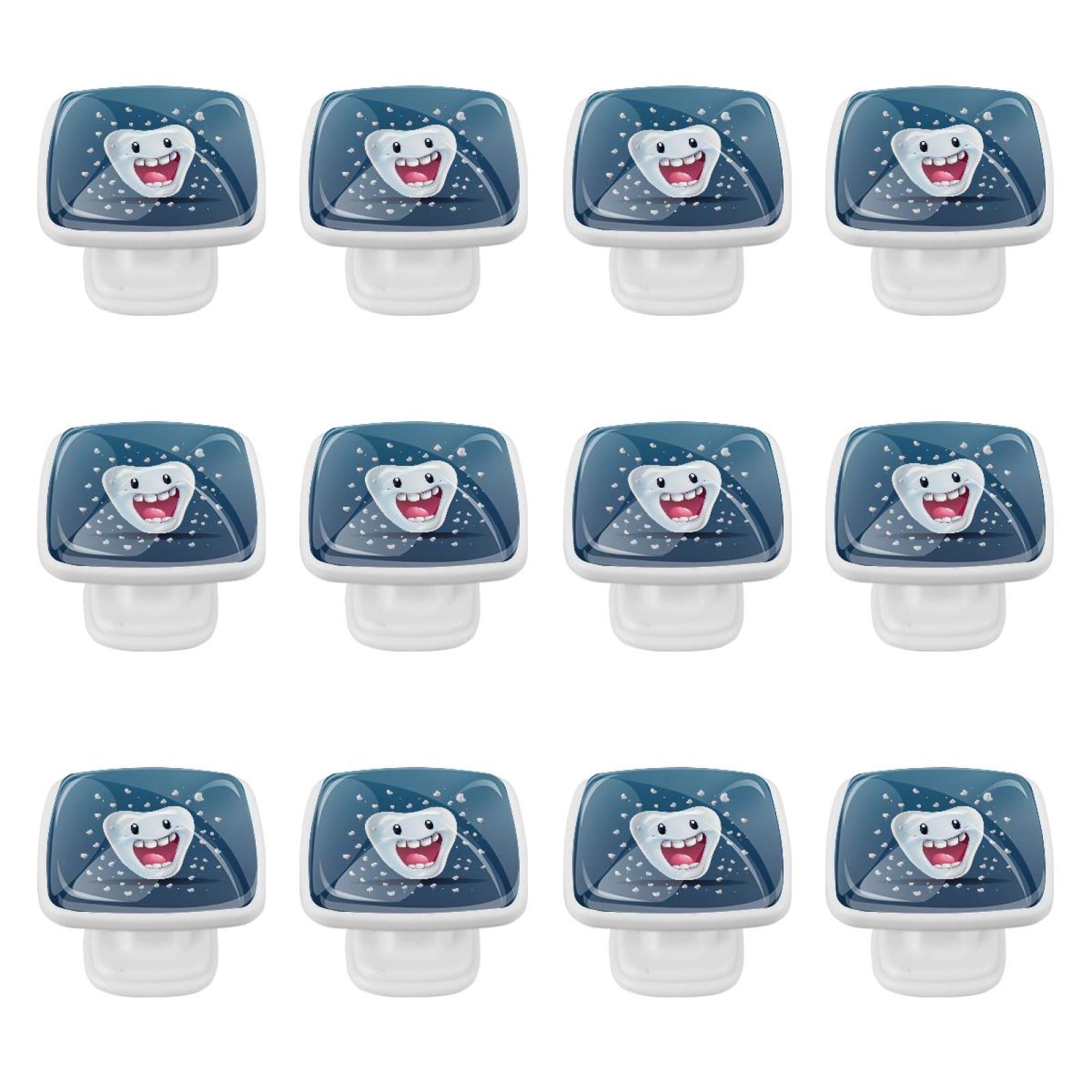 12 Packs Teeth Cabinet Knobs- Pull Hardware Handle, Square Drawer knobs for Kitchen Cupboard ...