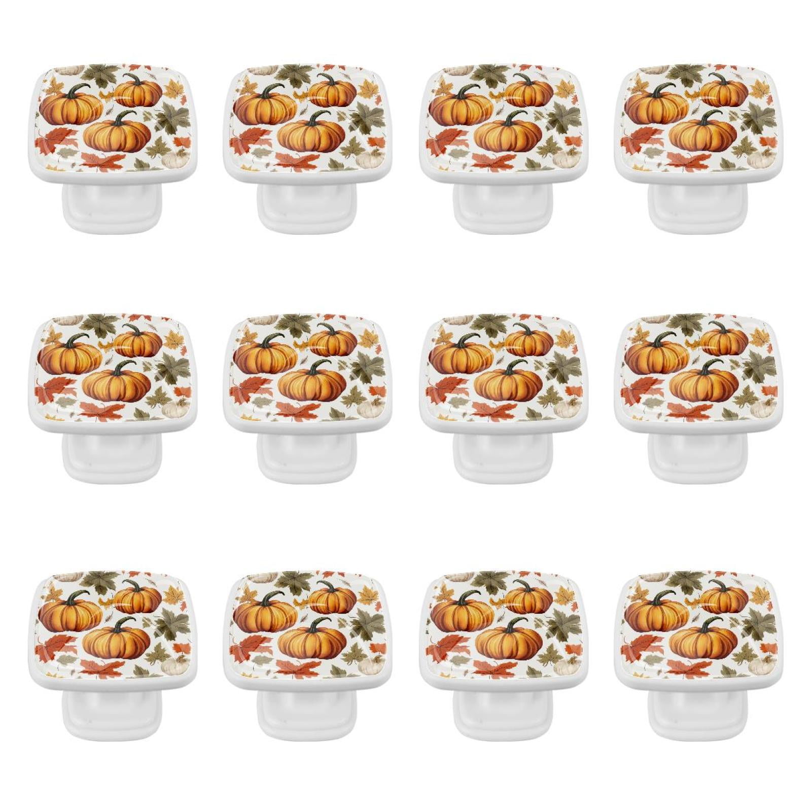 12 Packs Thanksgiving Pumpkin Cabinet Knobs- Pull Hardware Handle ...