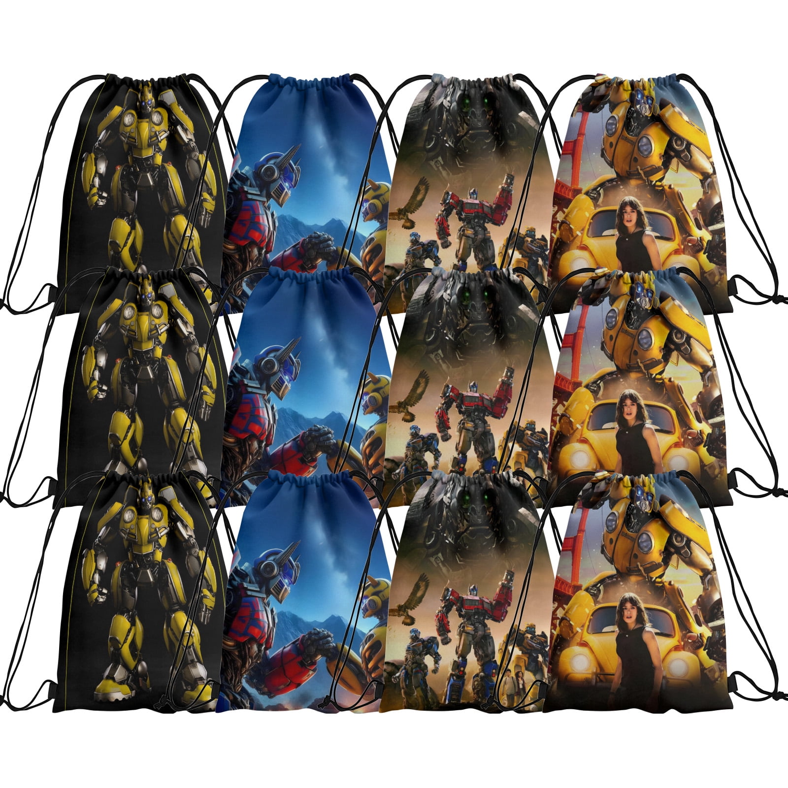 12 Packs Transformers Candy Drawstring Bag, Drawstring Goodie Favor Bags for Kids Birthday Party ...