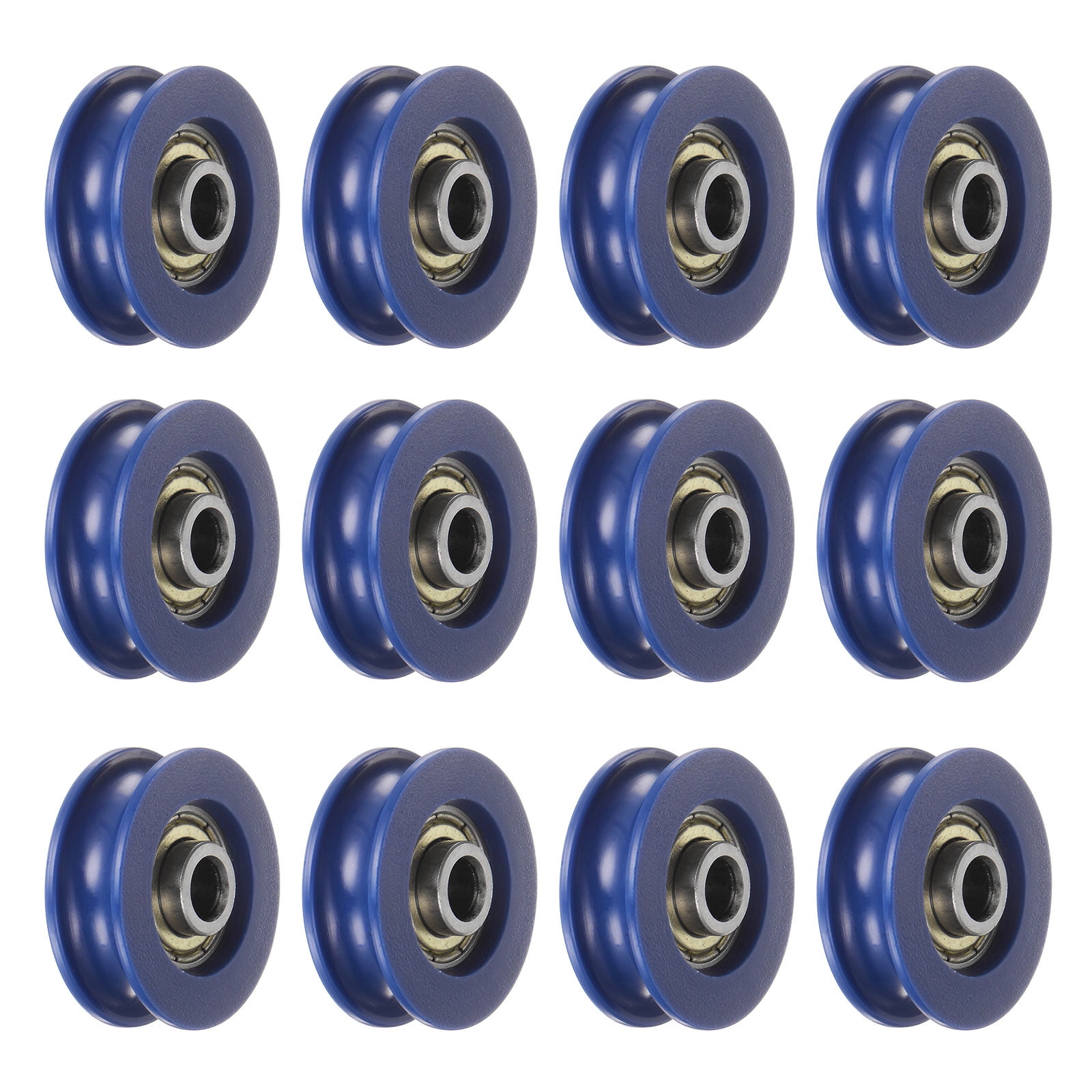 12 Packs U Type Groove Pulley Nylon Guide Rolling Bearing 5x25.5x8.5mm ...