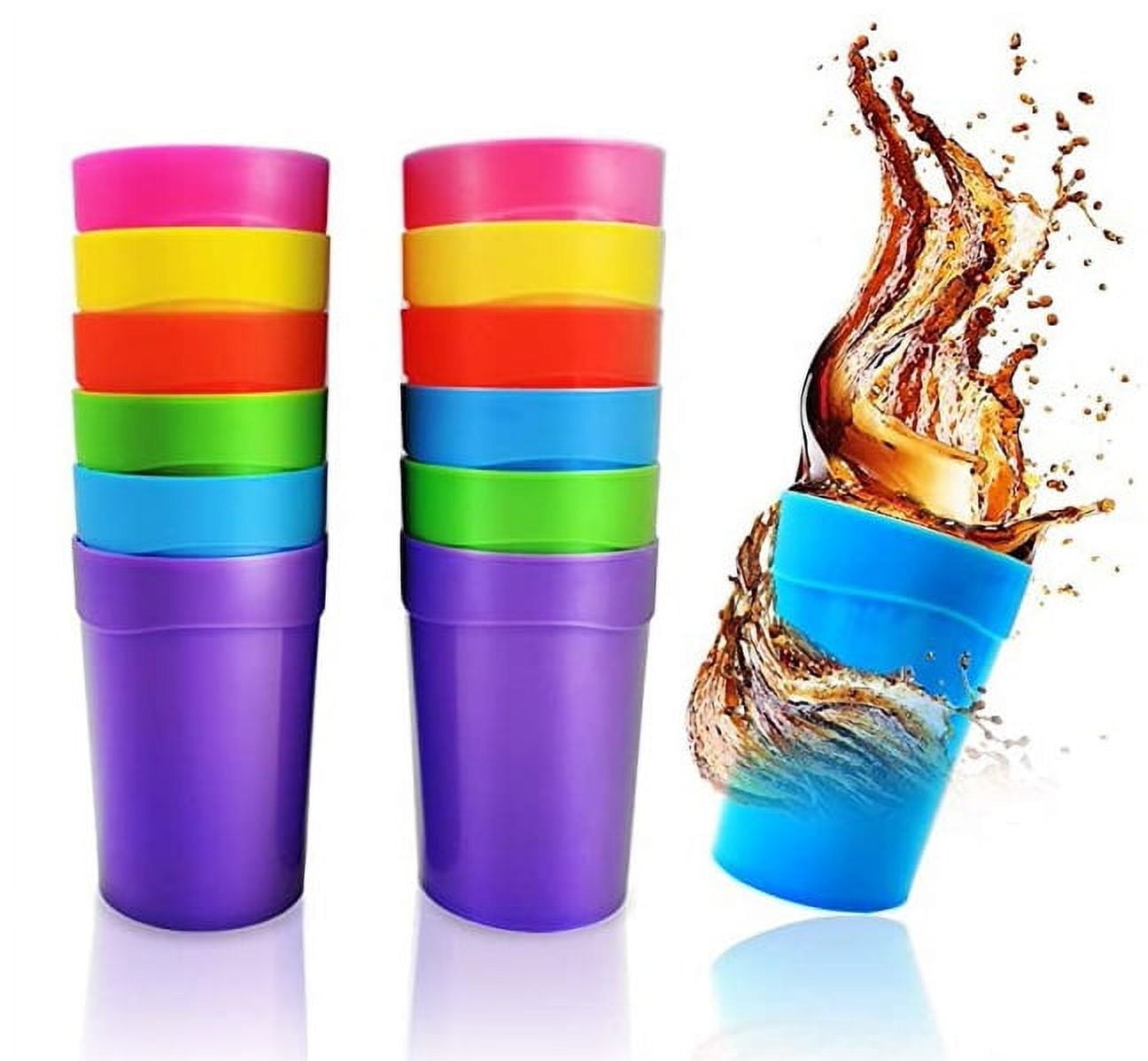 12 Packs Unbreakable Plastic Cups, Reusable Party Cups, Plastic 13.5 oz ...