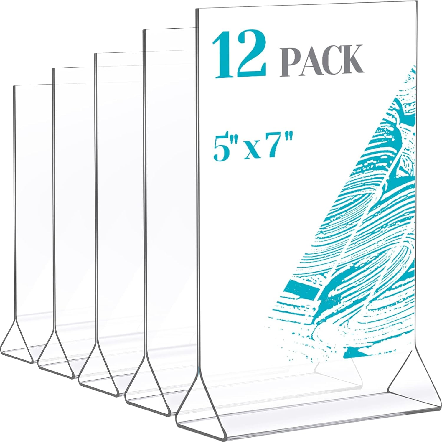 12 Packs Wedding Acrylic Sign Holders Clear Table Tent Holder Table ...