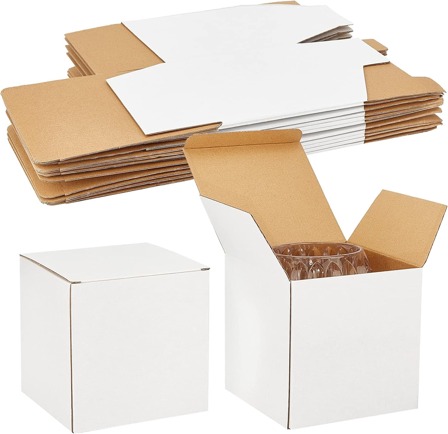 12 Packs White Gift Boxes with Lids Paper Gift Boxes for Bridesmaid ...