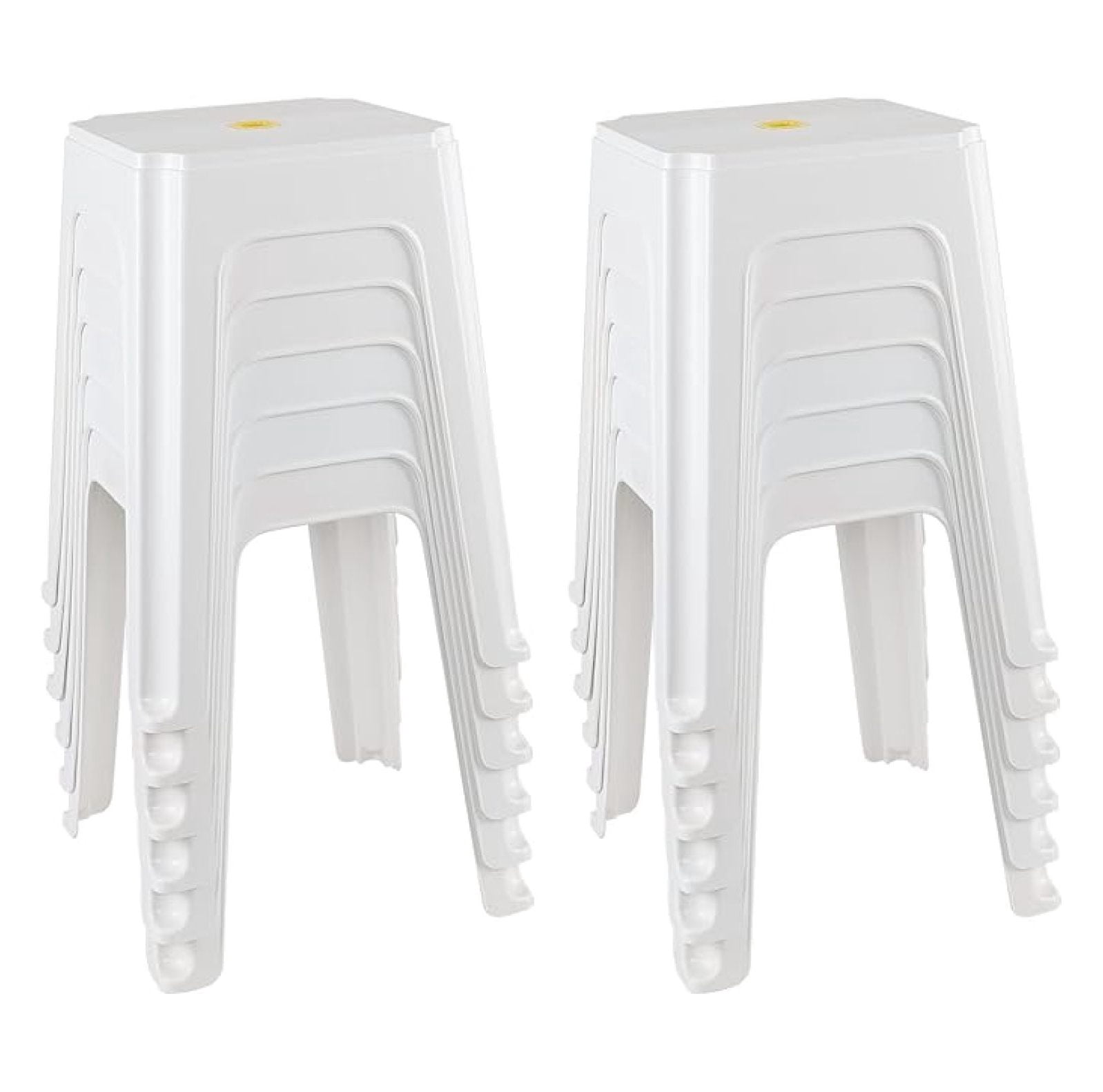 12 Packs White Plastic Stool, Stackable Backless Stool, 18.58 Inch ...