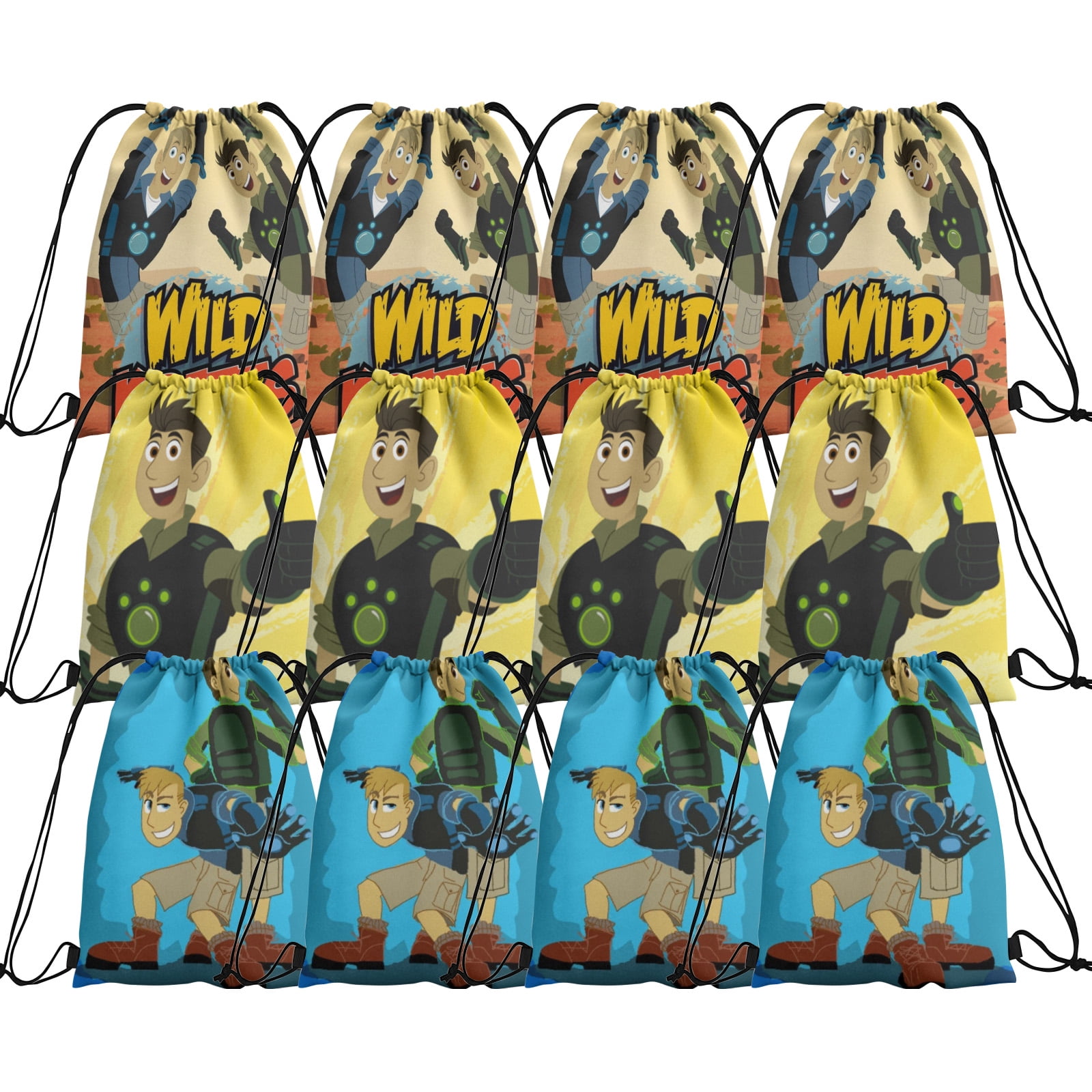 12 Packs Wild Kratts Candy Drawstring Bag - Drawstring Goodie Favor ...